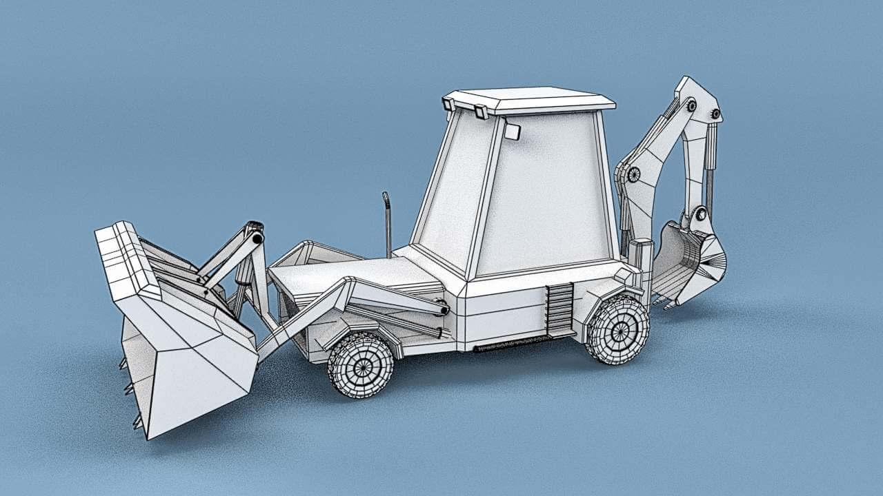 Cartoon Excavator Loader - 3D Model by Tollaru