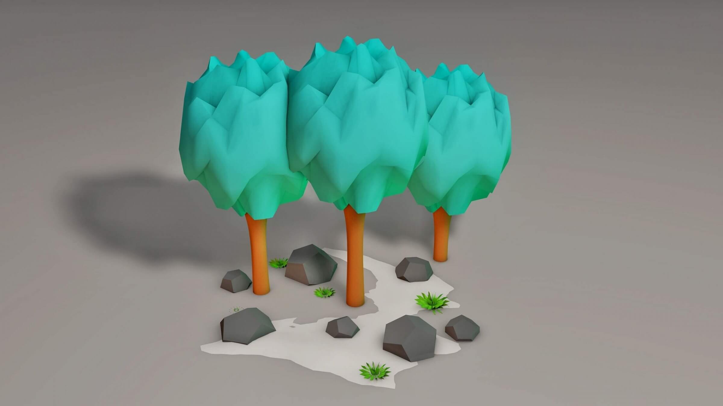 Cartoon Trees - 3D Model by Tollaru