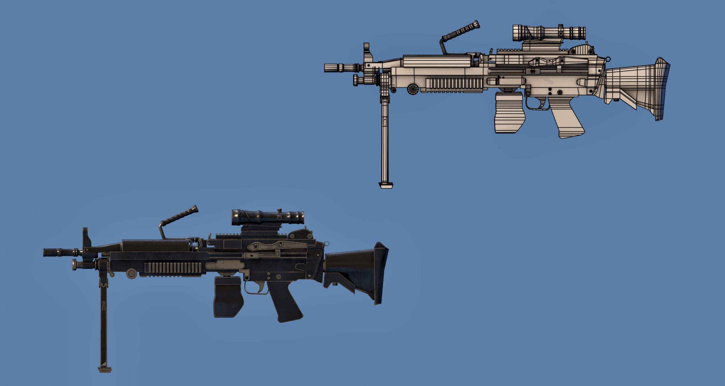 M249 Machine Gun - 3D Model by Tollaru