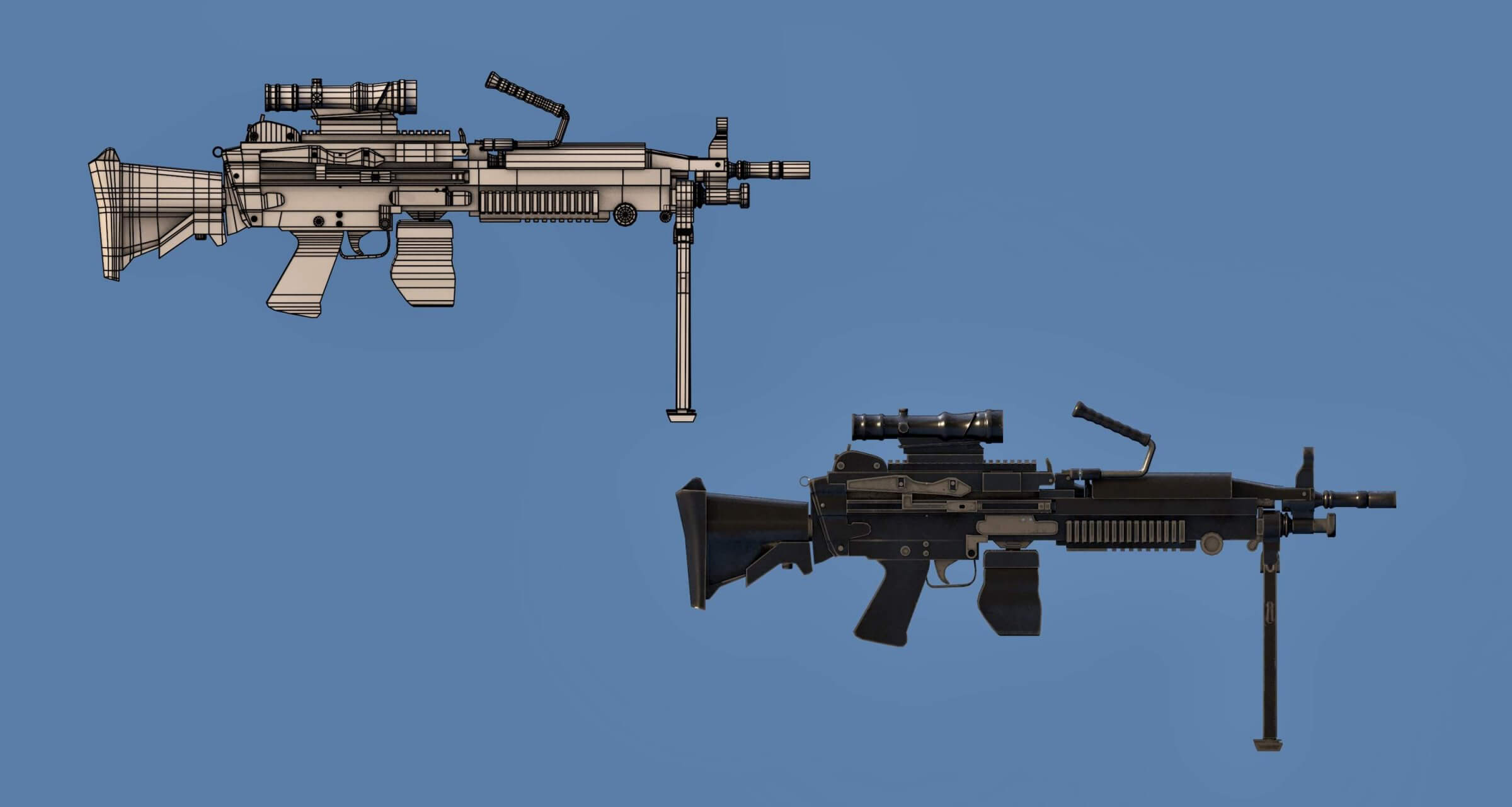M249 Machine Gun - 3D Model by Tollaru