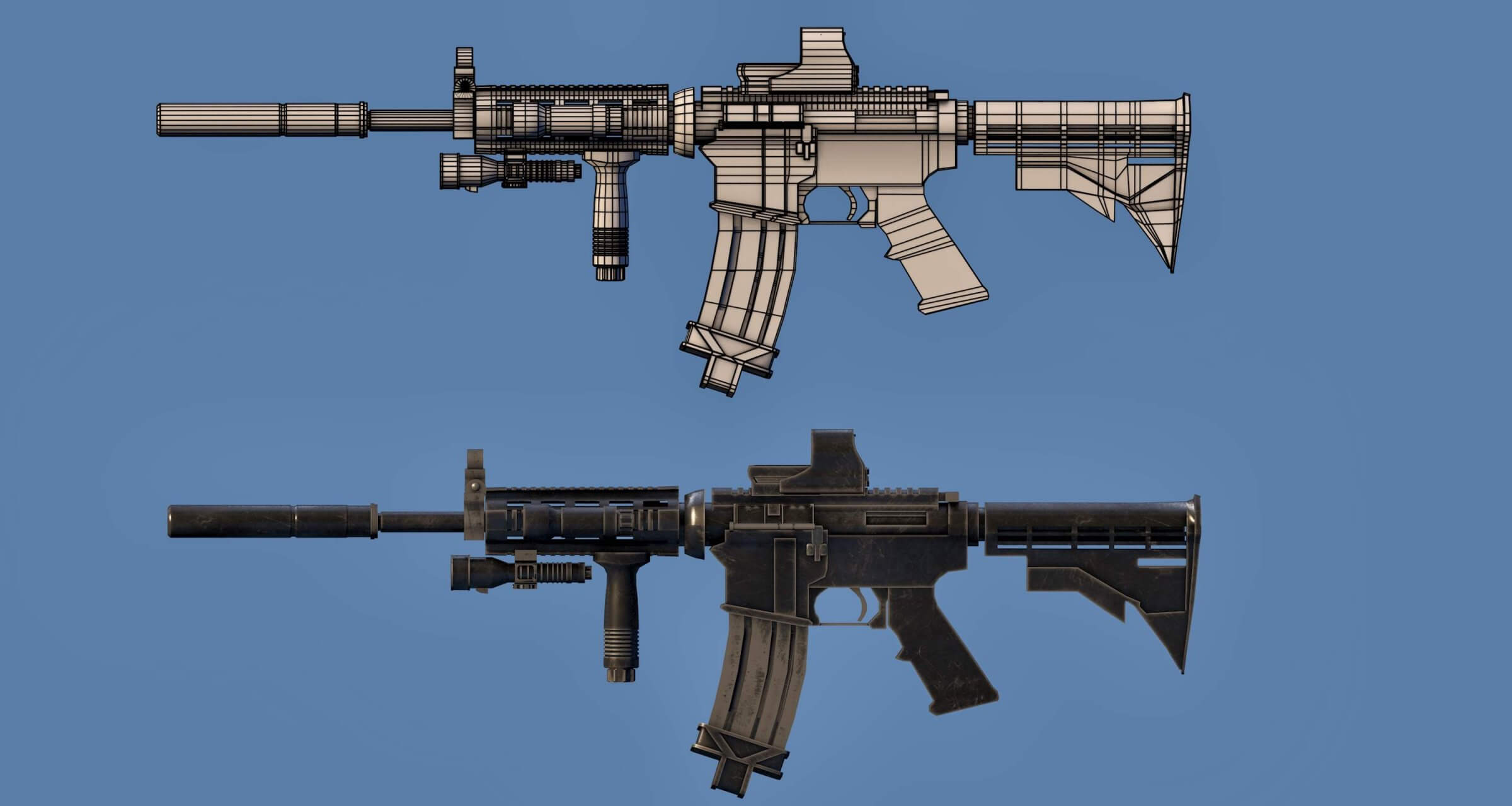 M4 Carbine Gun - 3D Model by Tollaru