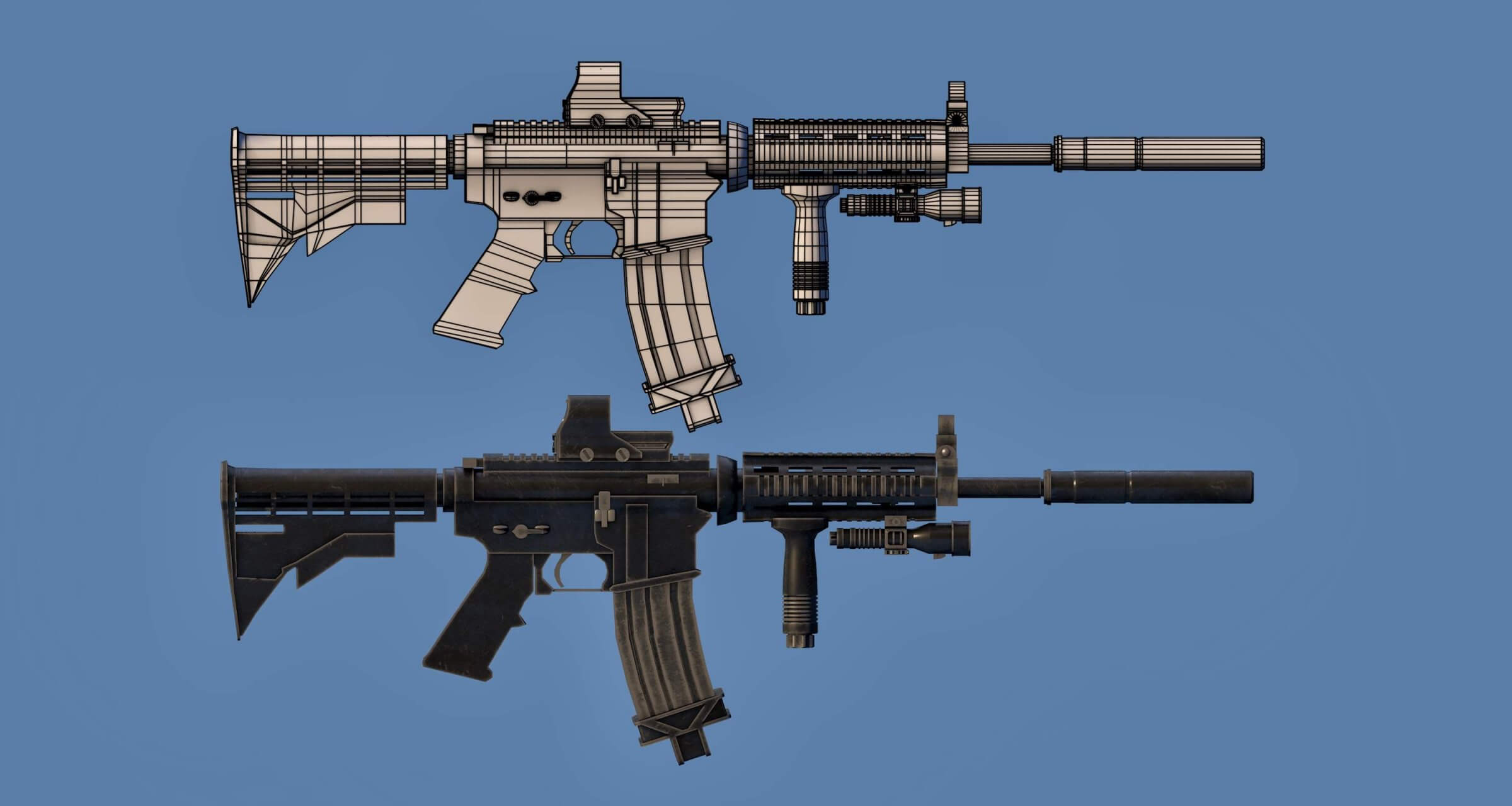 M4 Carbine Gun - 3D Model by Tollaru