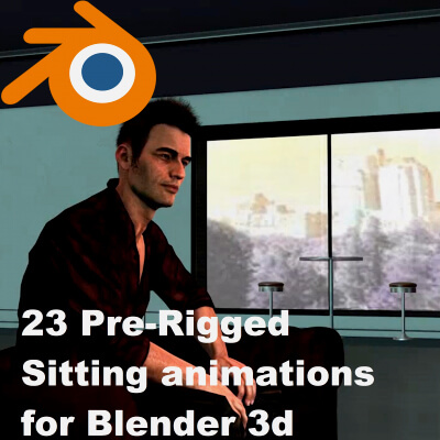 23 Pre-Rigged Sitting Animations for Blender3D Animation/MoCap by ...