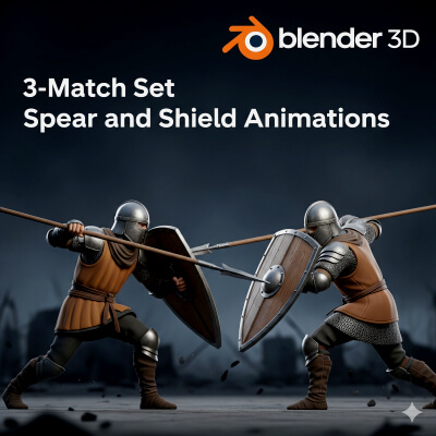 3-Match Set Spear and Shield Animations Animation/MoCap by Tomasi Studios