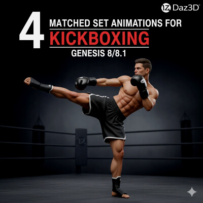4 Matched Set Animations for Kickboxing Genesis 8/8.1 - Daz Content by ...