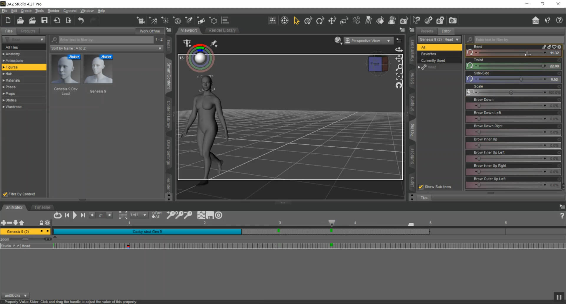 Walking Aniblock Sample for Genesis 9 - Free Daz Content by Tomasi Studios