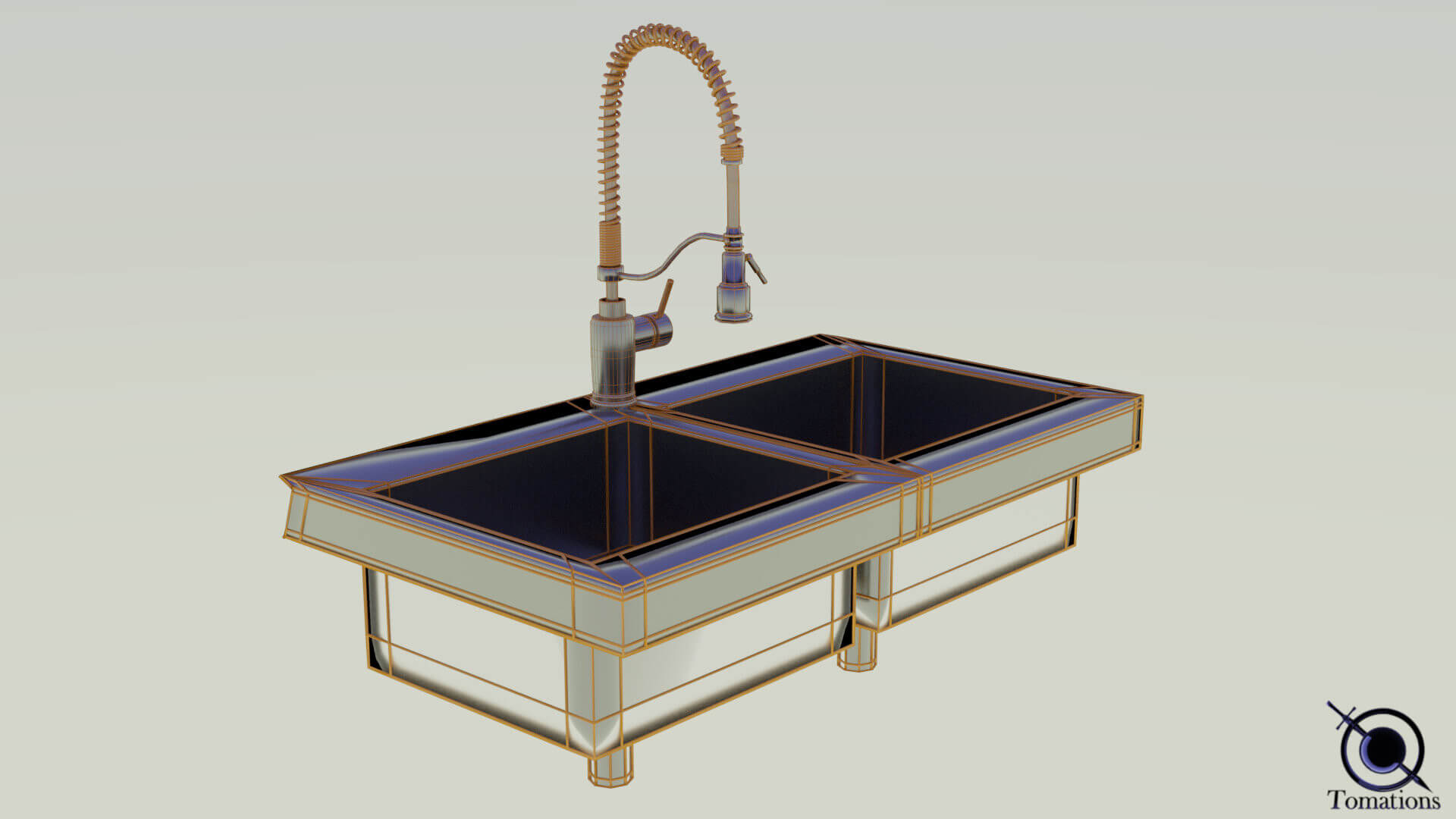 Deep Kitchen Sink - 3D Model by Tomations