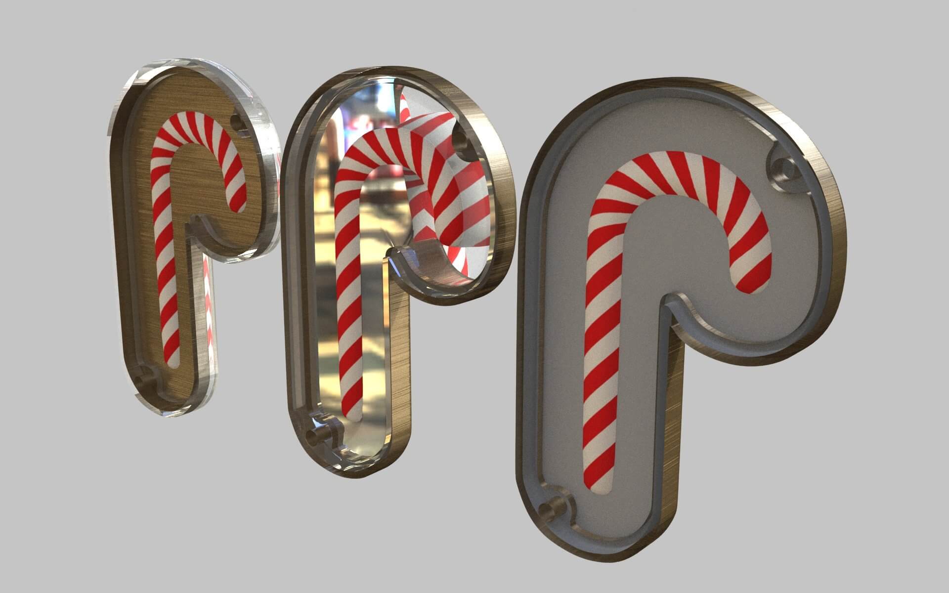 Candy Cane - 3D Model by tomoplace