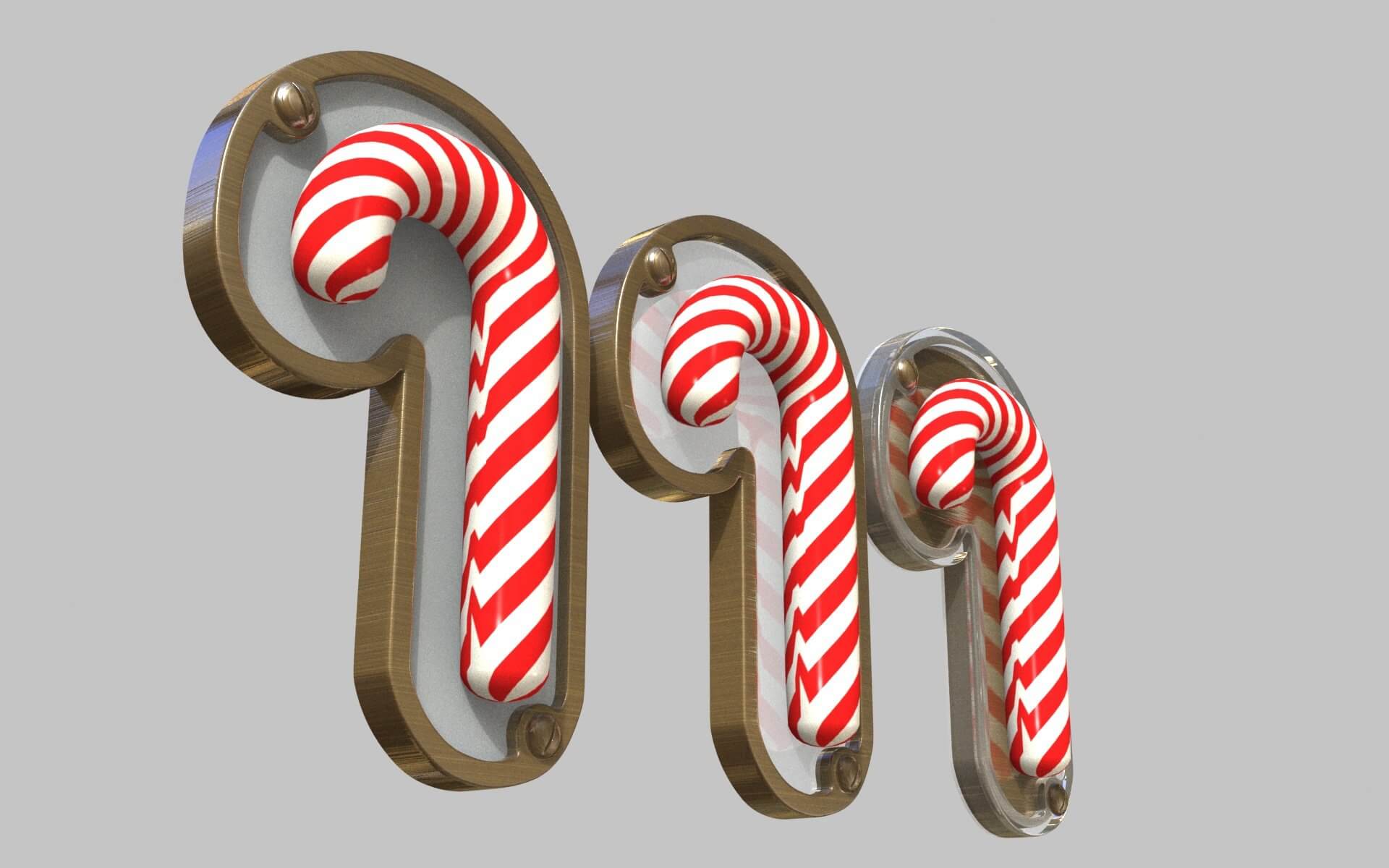 Candy Cane - 3D Model by tomoplace