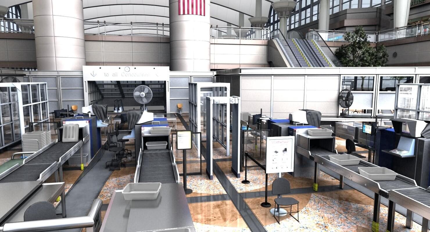 Airport Security Checkpoint - 3D Model by tomoplace