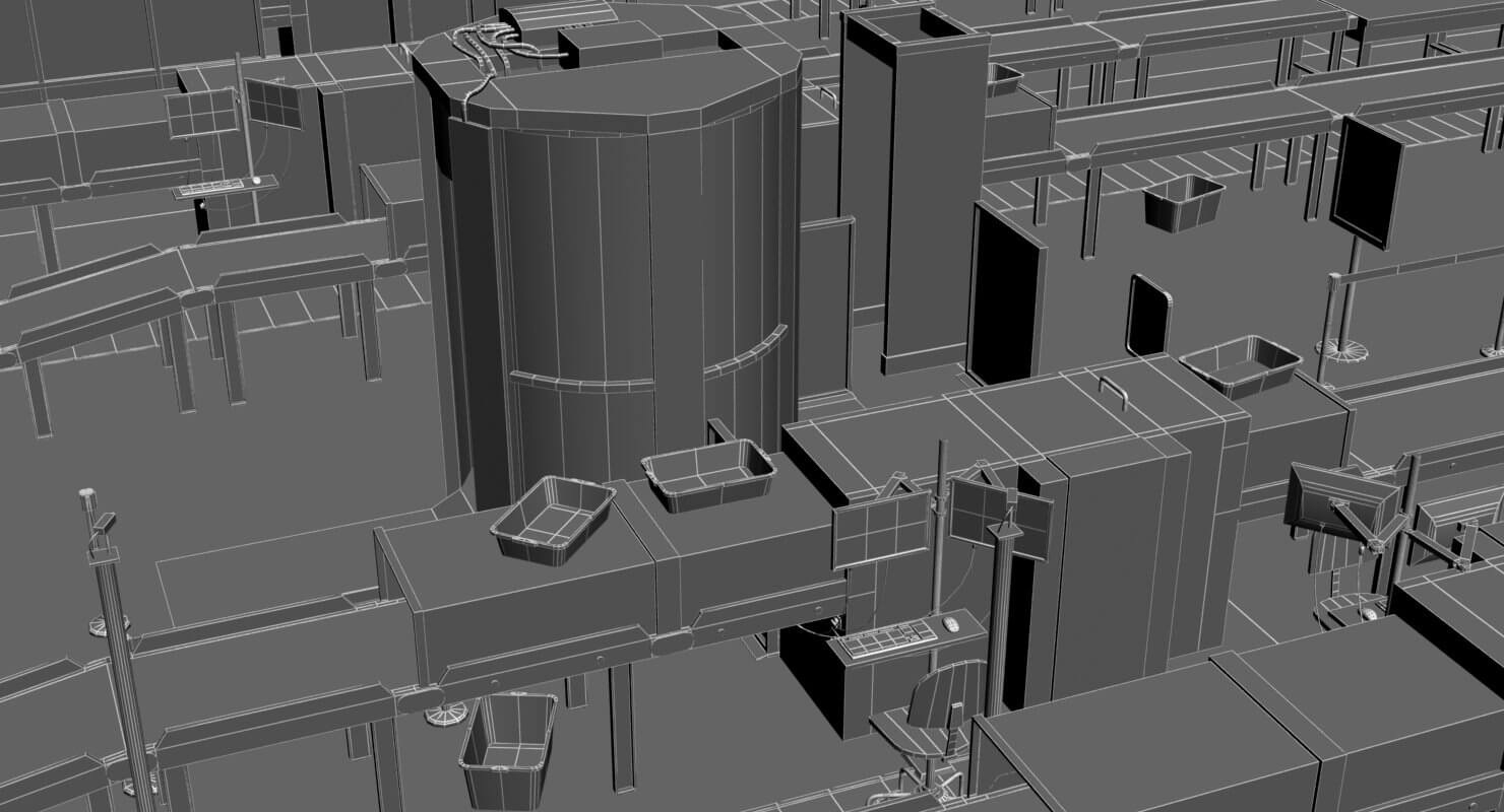 Airport Security Checkpoint - 3D Model by tomoplace