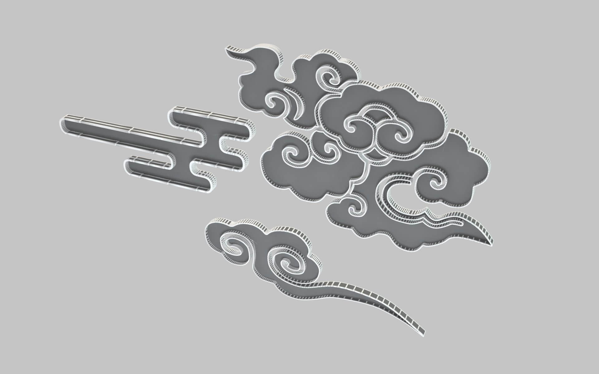 Chinese New Year Lucky Cloud - 3D Model by tomoplace