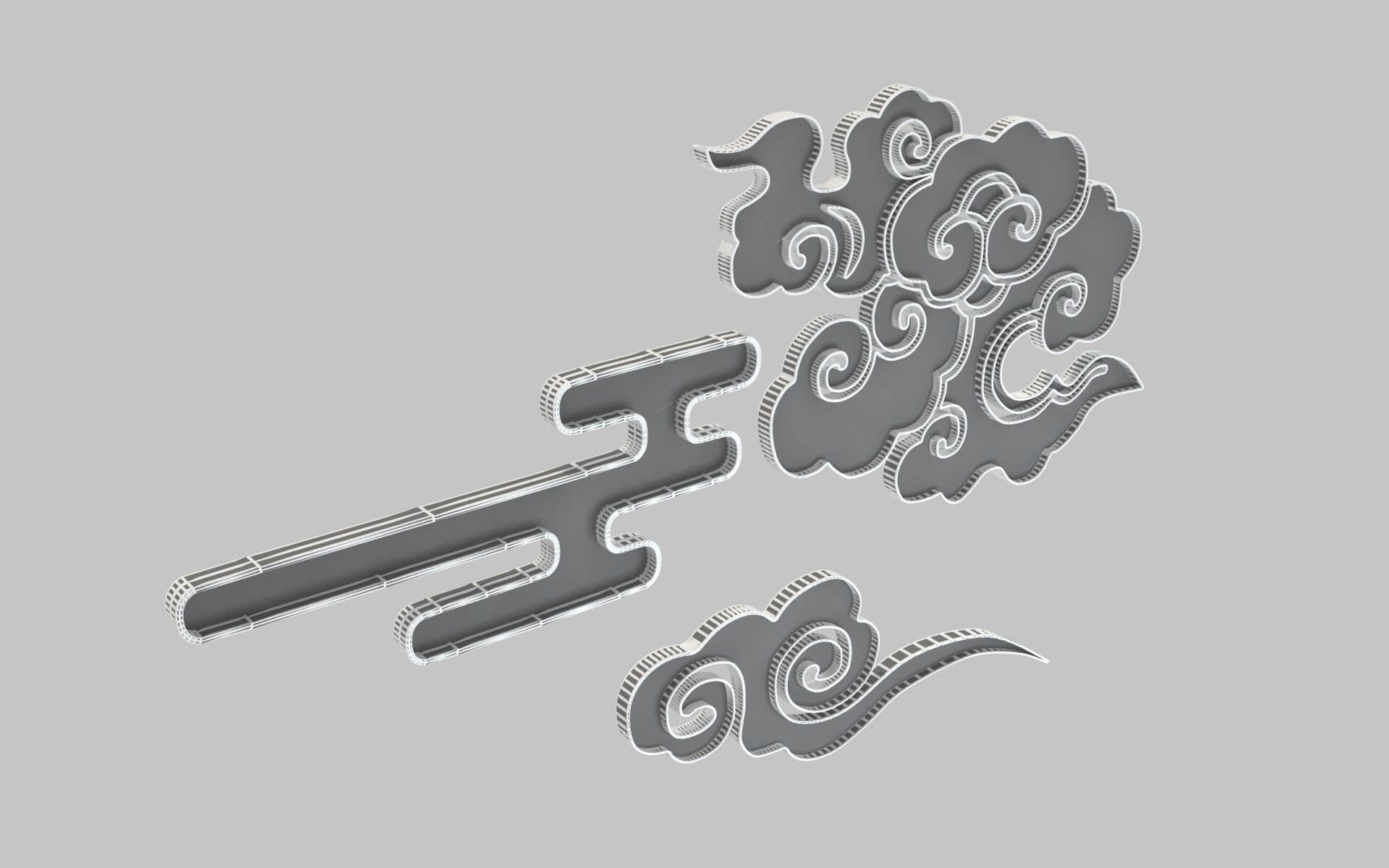 Chinese New Year Lucky Cloud - 3D Model by tomoplace