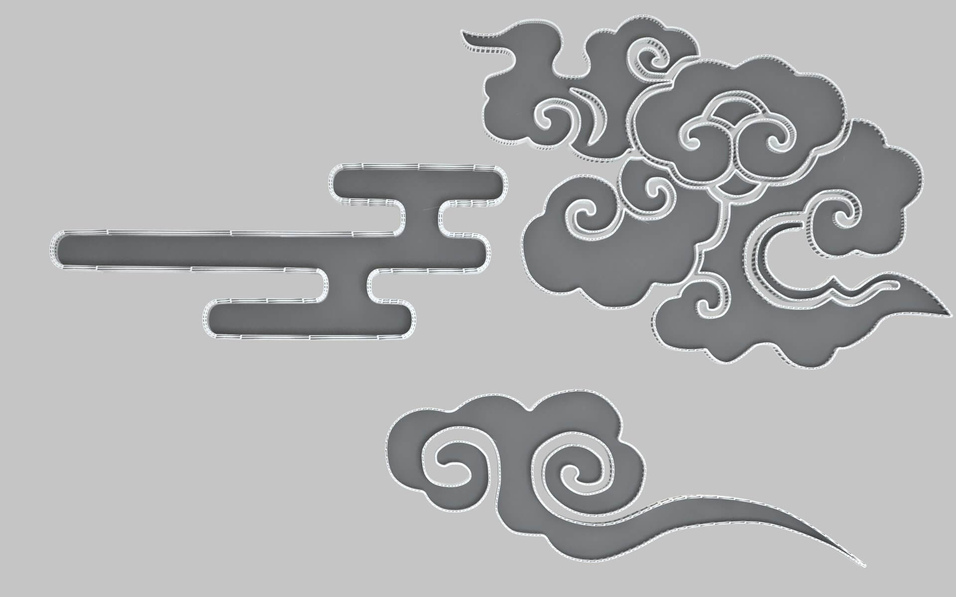 Chinese New Year Lucky Cloud - 3D Model by tomoplace