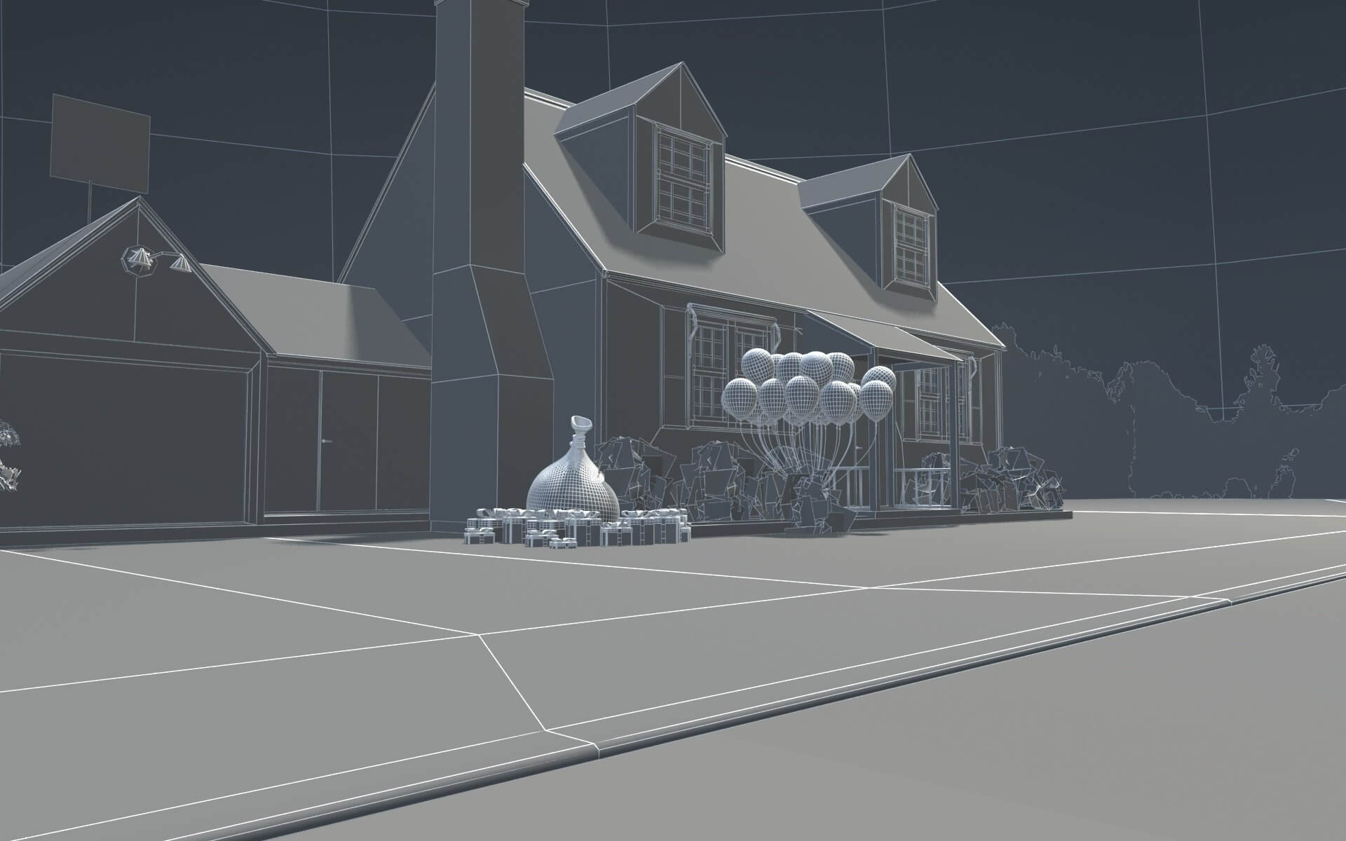 Christmas Residential Community Area - 3D Model by tomoplace