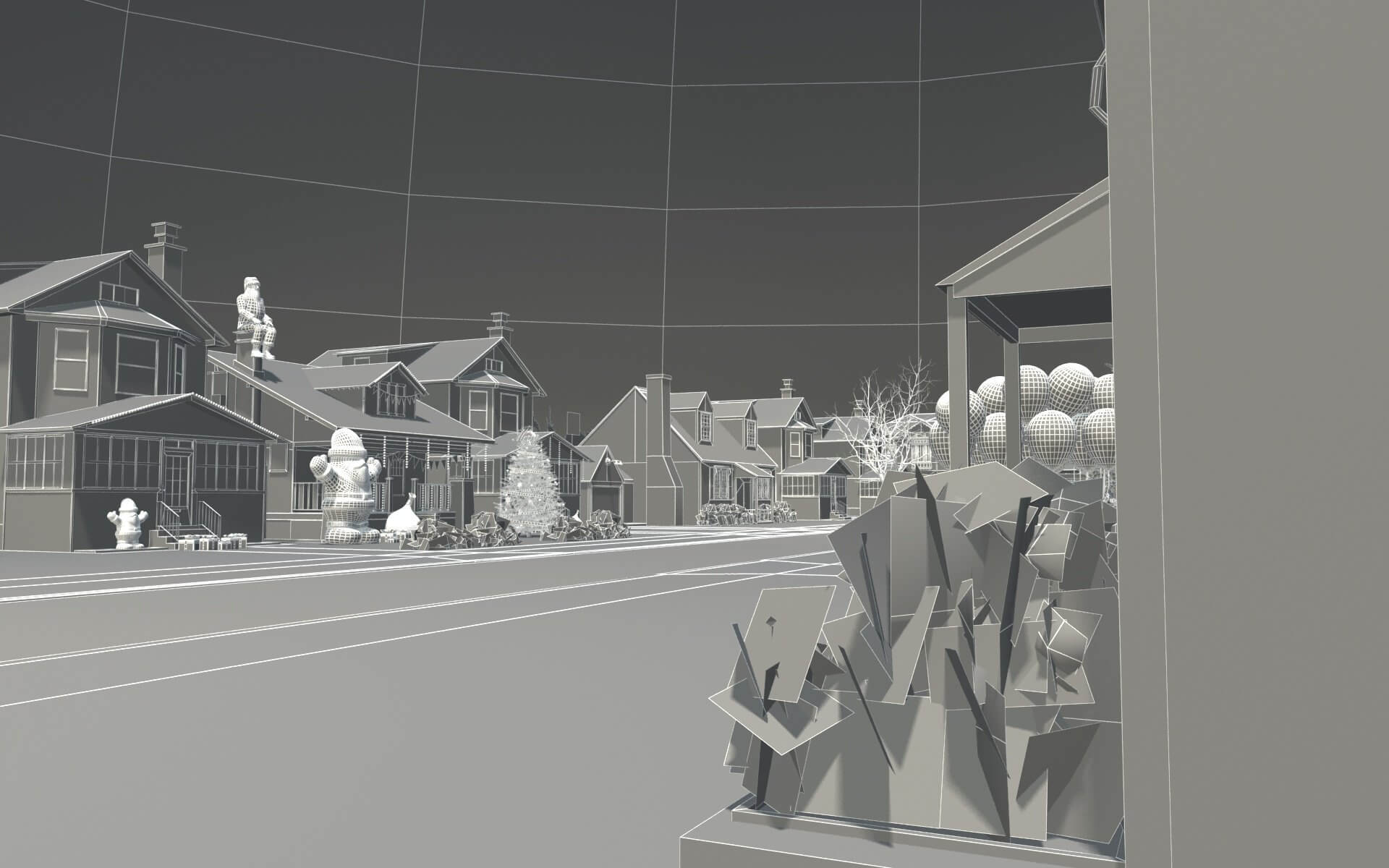 Christmas Residential Community Area - 3D Model by tomoplace