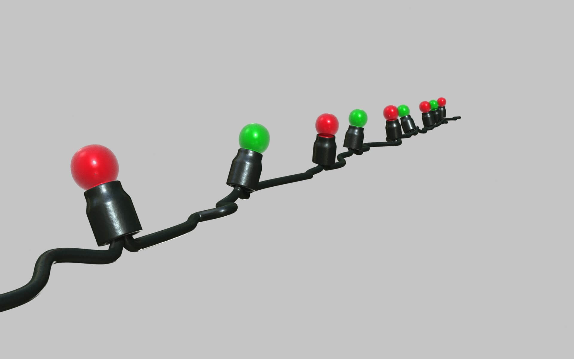 Christmas String Lights - 3D Model by tomoplace