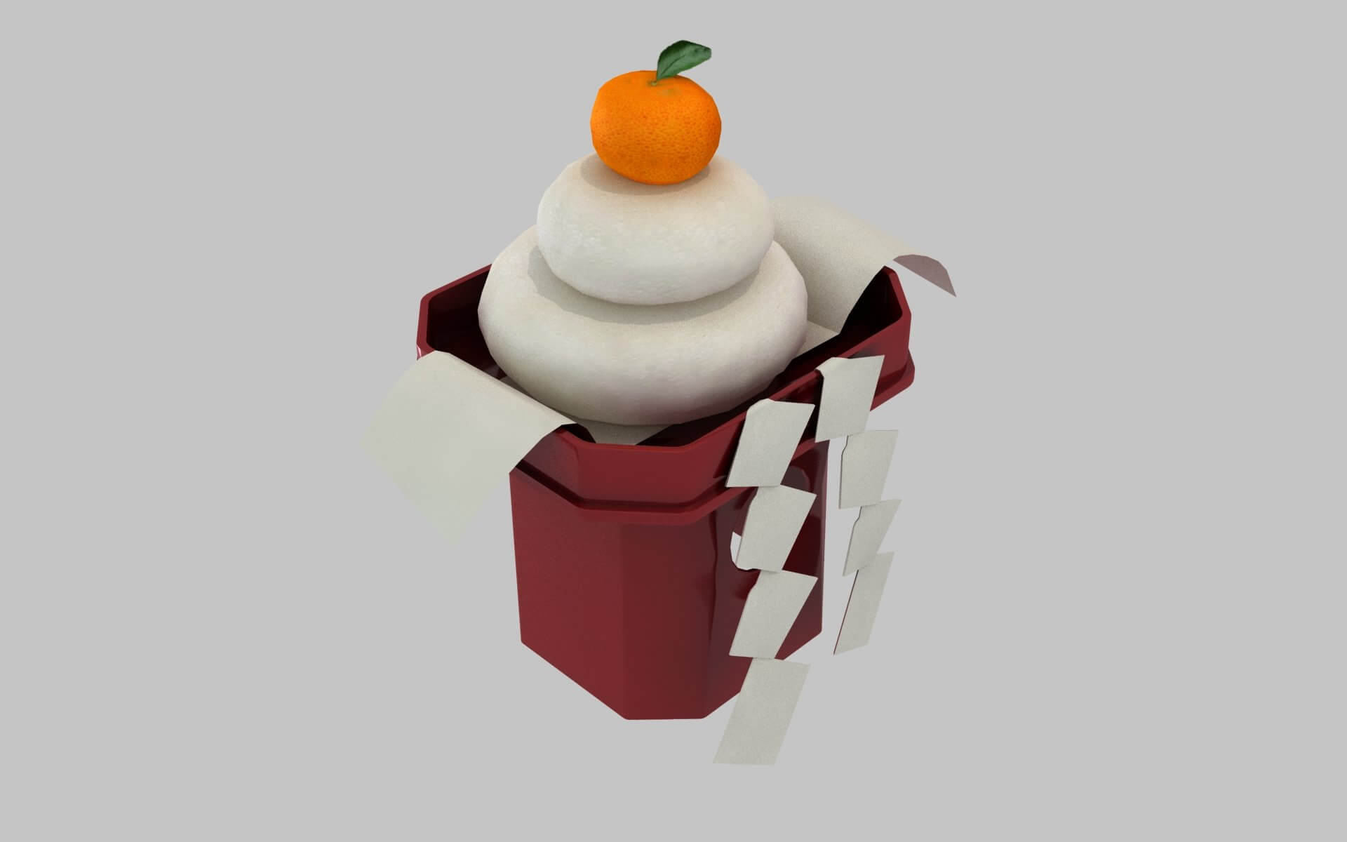 Decorate Kagami Mochi - Free 3D Model by tomoplace