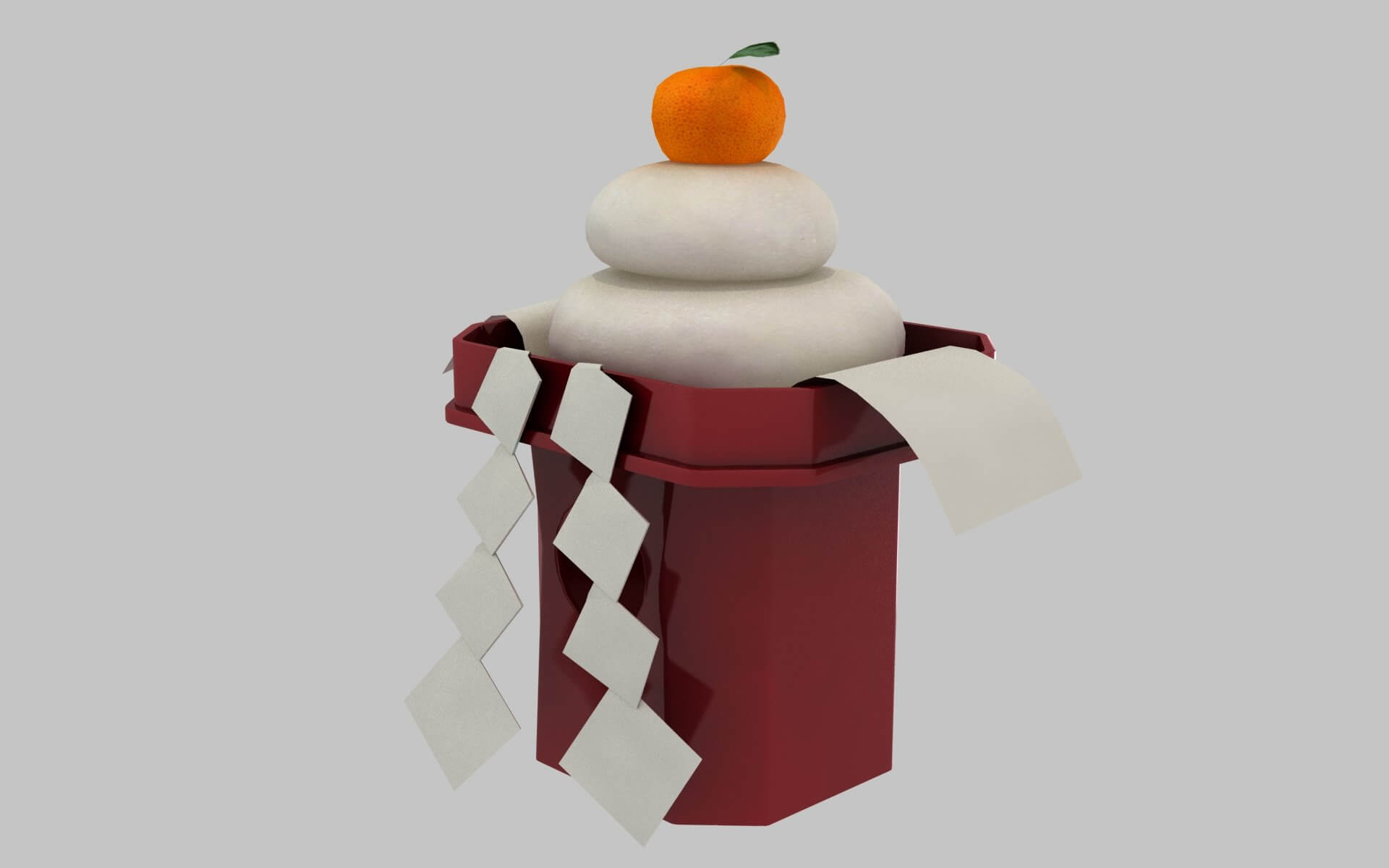 Decorate Kagami Mochi - Free 3D Model by tomoplace