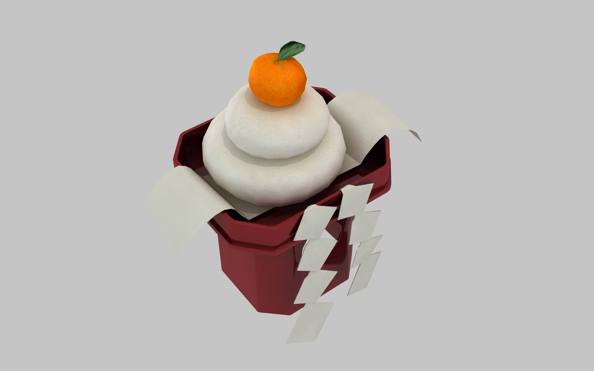 Decorate Kagami Mochi - Free 3D Model by tomoplace