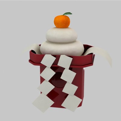 Decorate Kagami Mochi - Free 3D Model by tomoplace