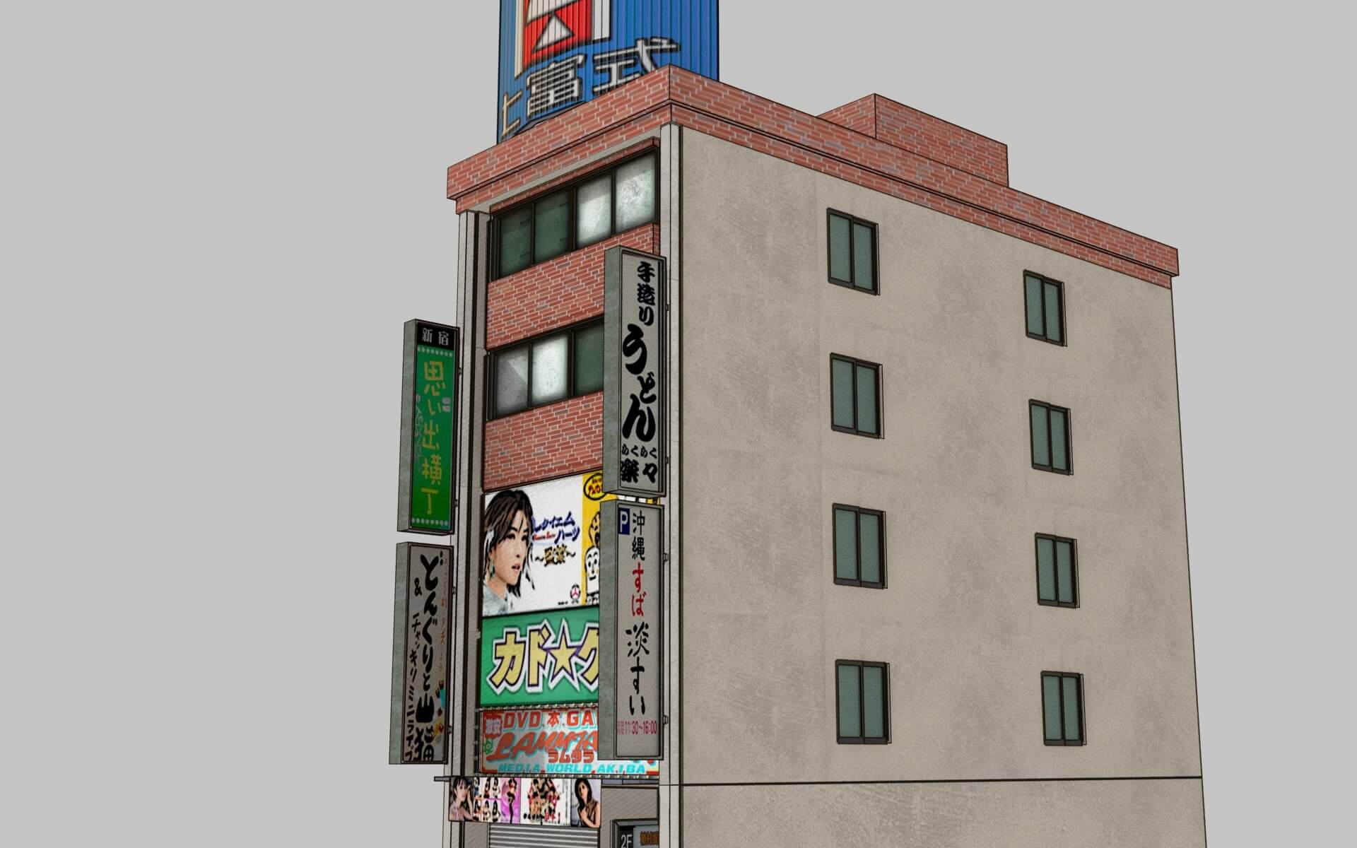Japanese Commercial Building 0004 - 3D Model by tomoplace