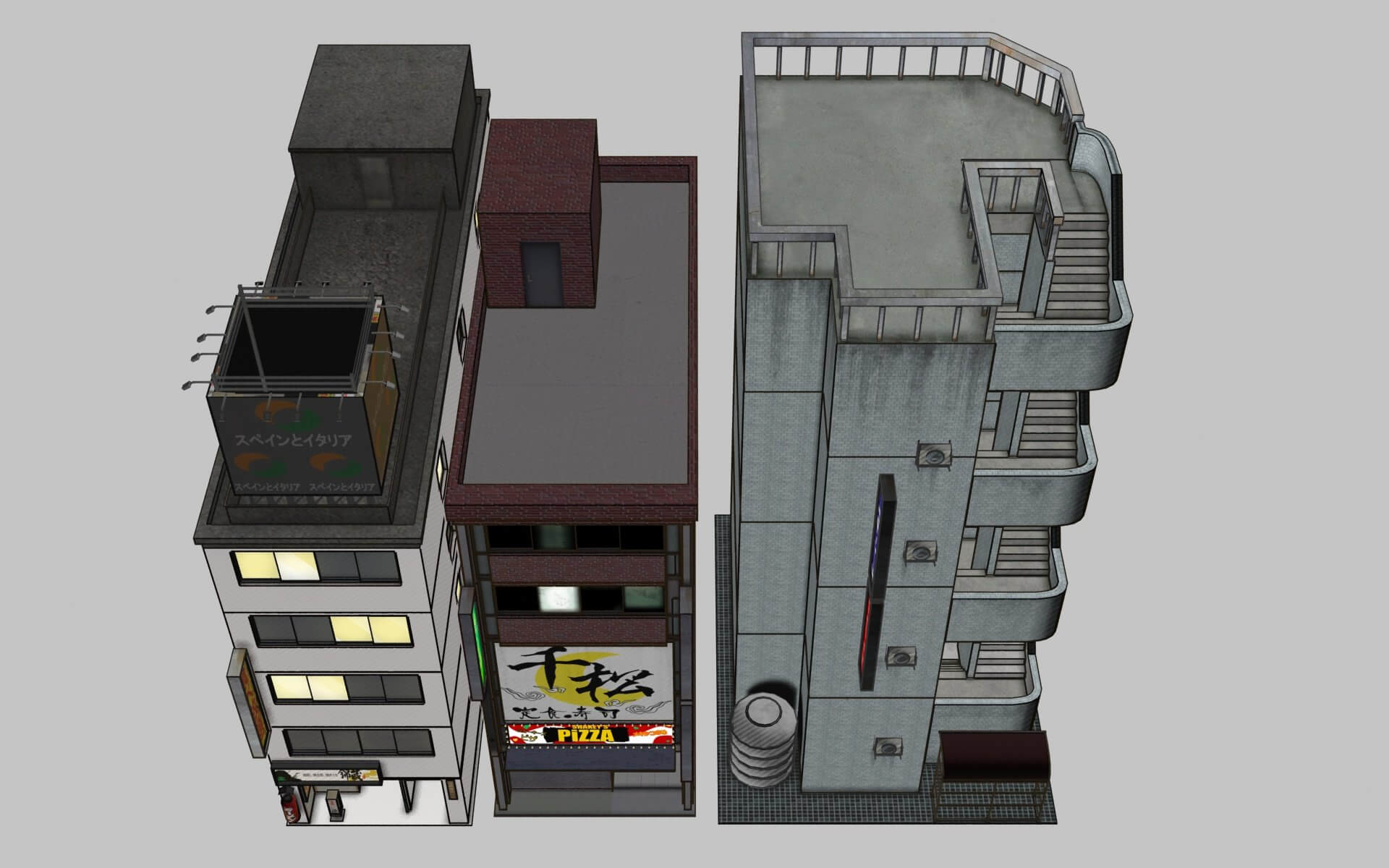 Japanese Commercial Building 0011 - 3D Model by tomoplace