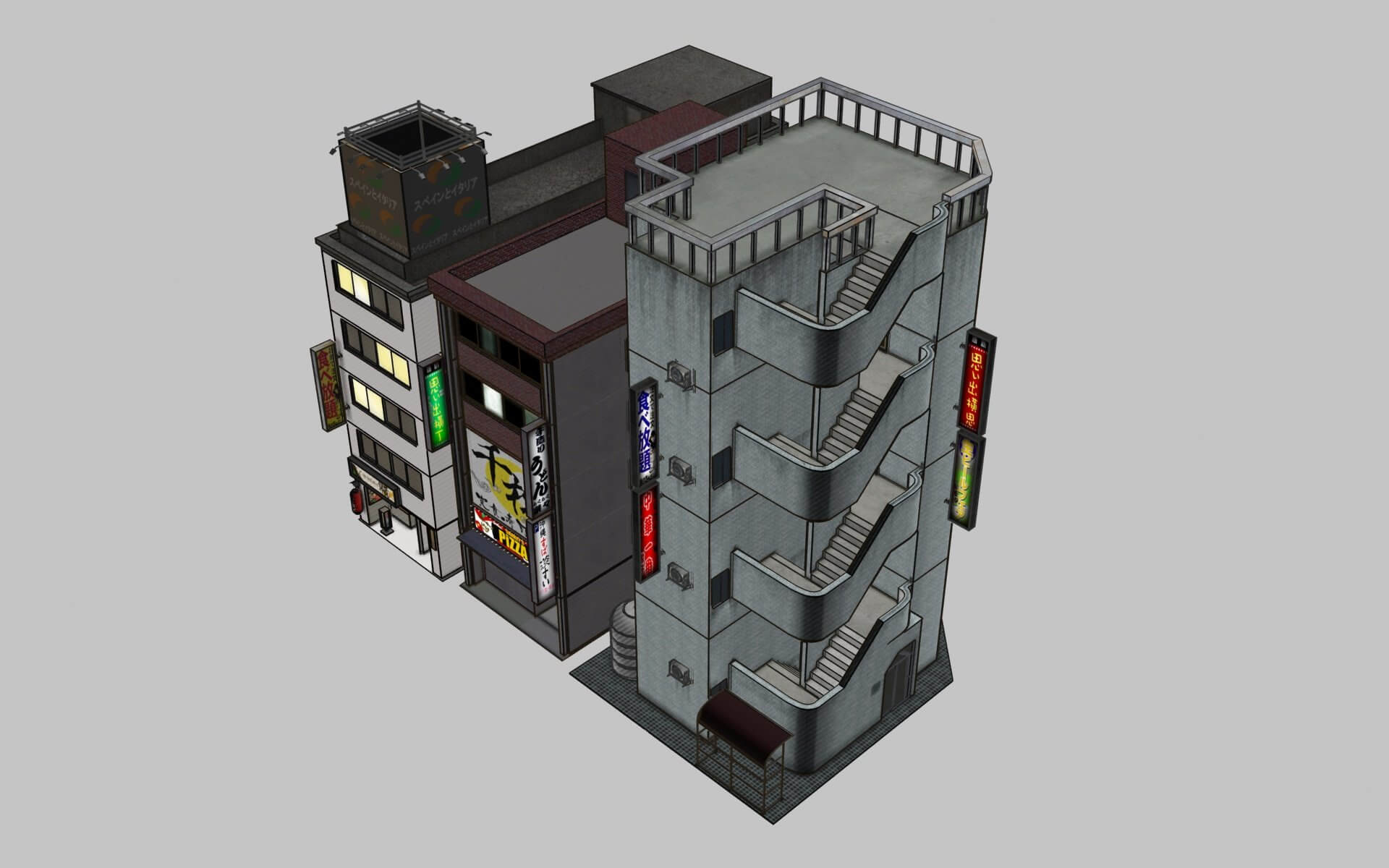 Japanese Commercial Building 0011 - 3D Model by tomoplace