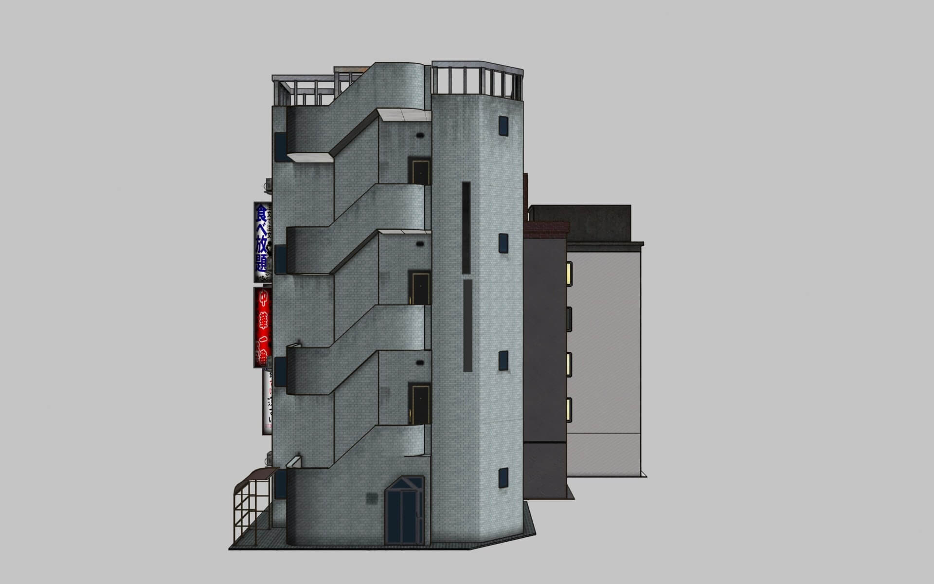 Japanese Commercial Building 0011 - 3D Model by tomoplace