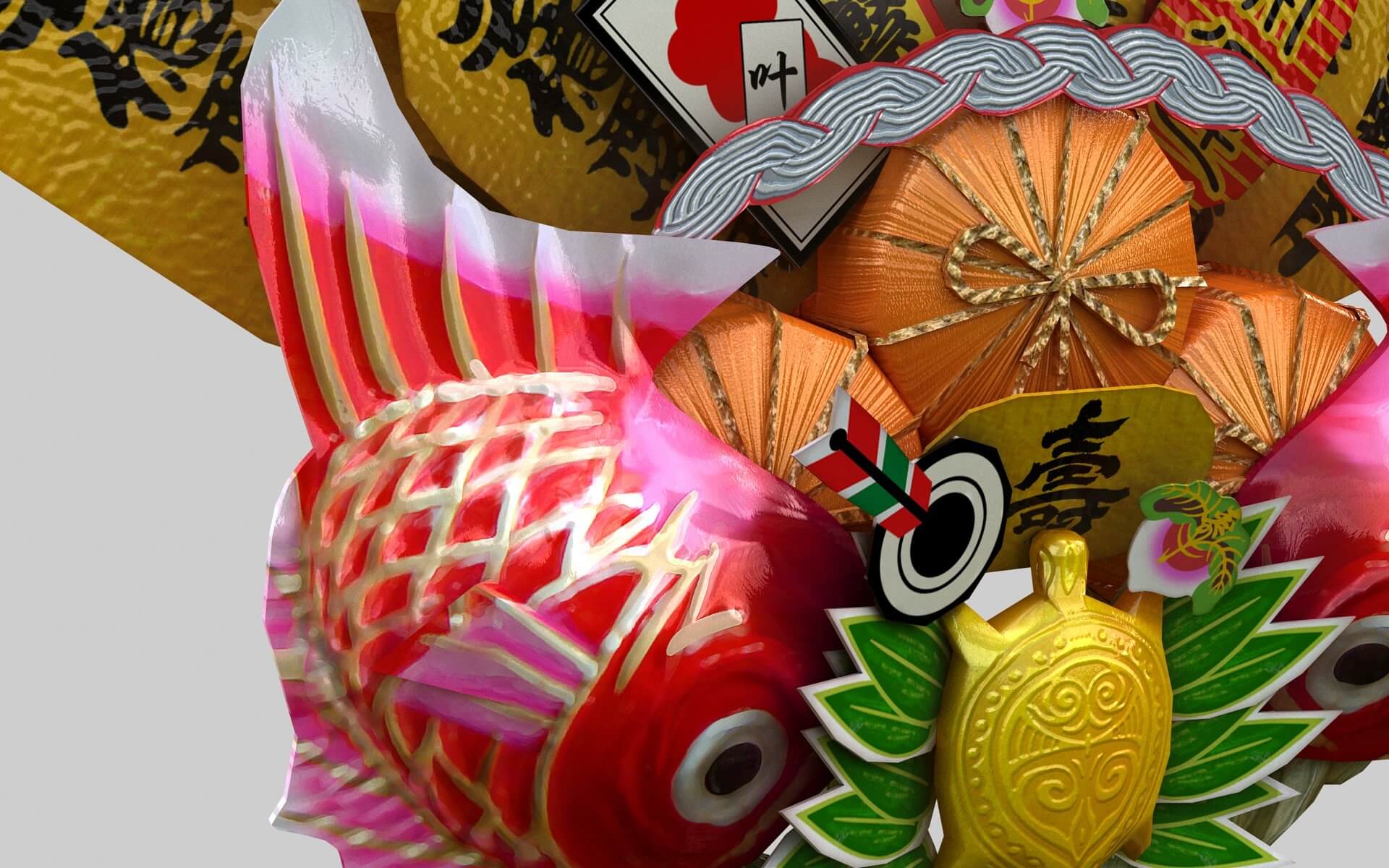 Japanese Decoration of Straw Rope - 3D Model by tomoplace