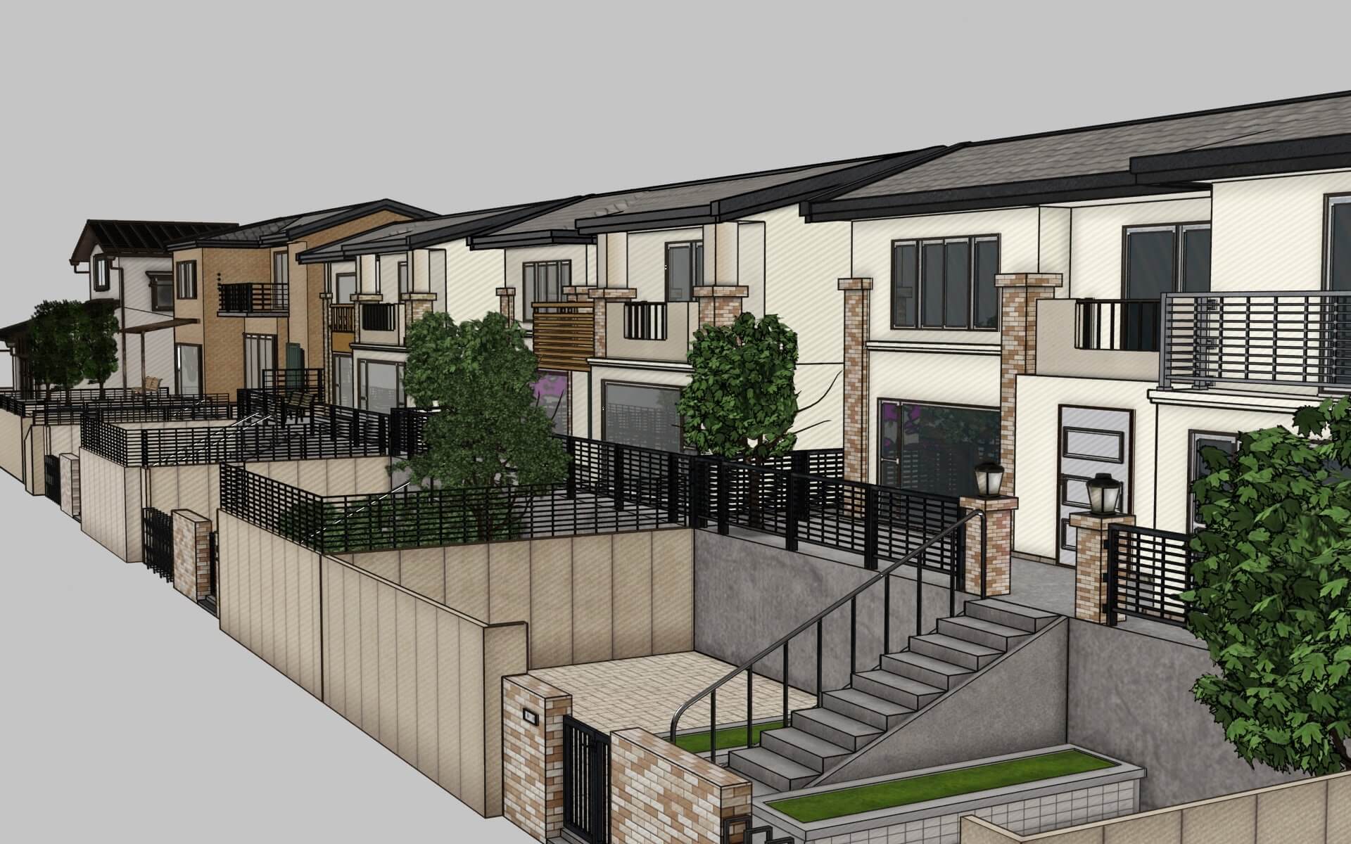 Japanese Residential Area 0001 - 3D Model by tomoplace