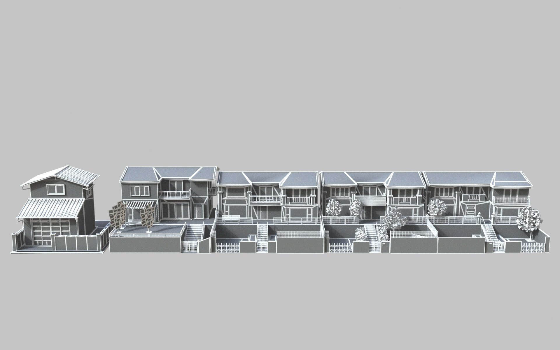Japanese Residential Area 0001 - 3D Model by tomoplace