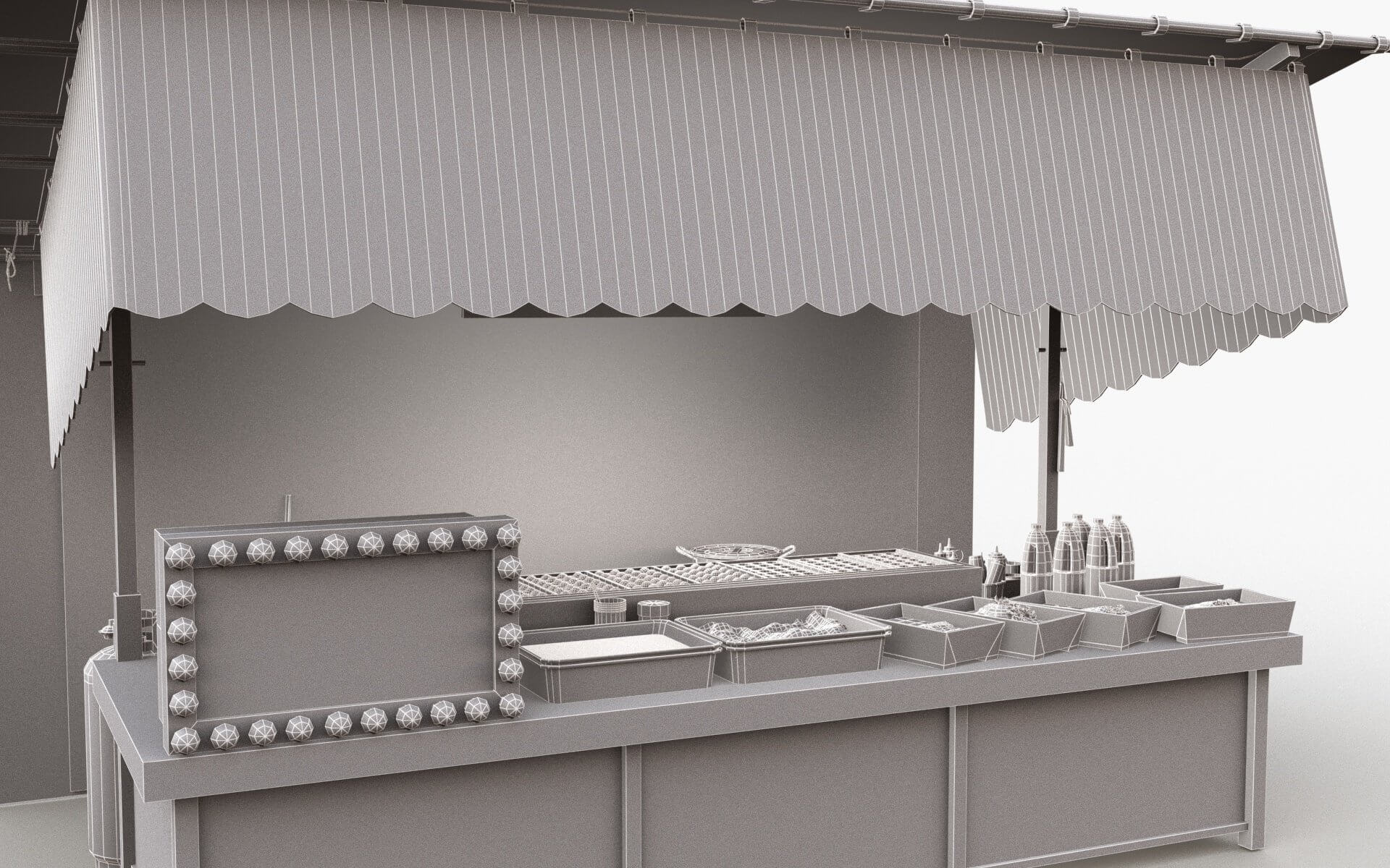 Japanese Street Stall 0001 Takoyaki Stand - 3D Model by tomoplace