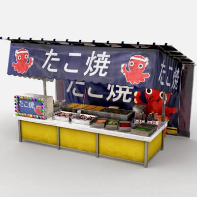 Japanese Street Stall 0003 Kakigori Stand - 3D Model by tomoplace