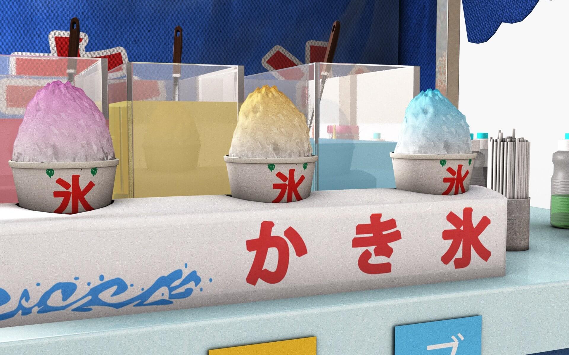 Japanese Street Stall 0003 Kakigori Stand - 3D Model by tomoplace