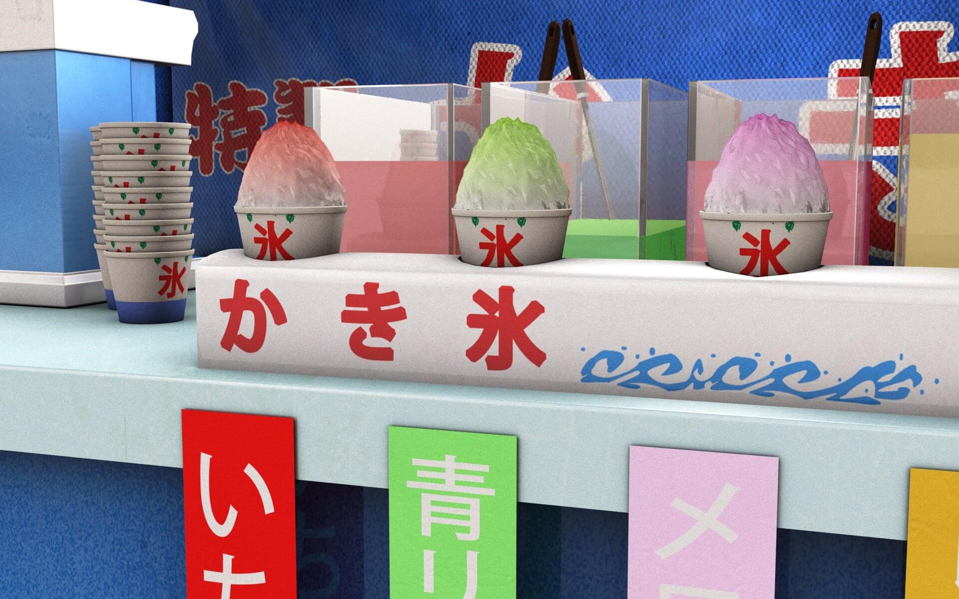 Japanese Street Stall 0003 Kakigori Stand - 3D Model by tomoplace