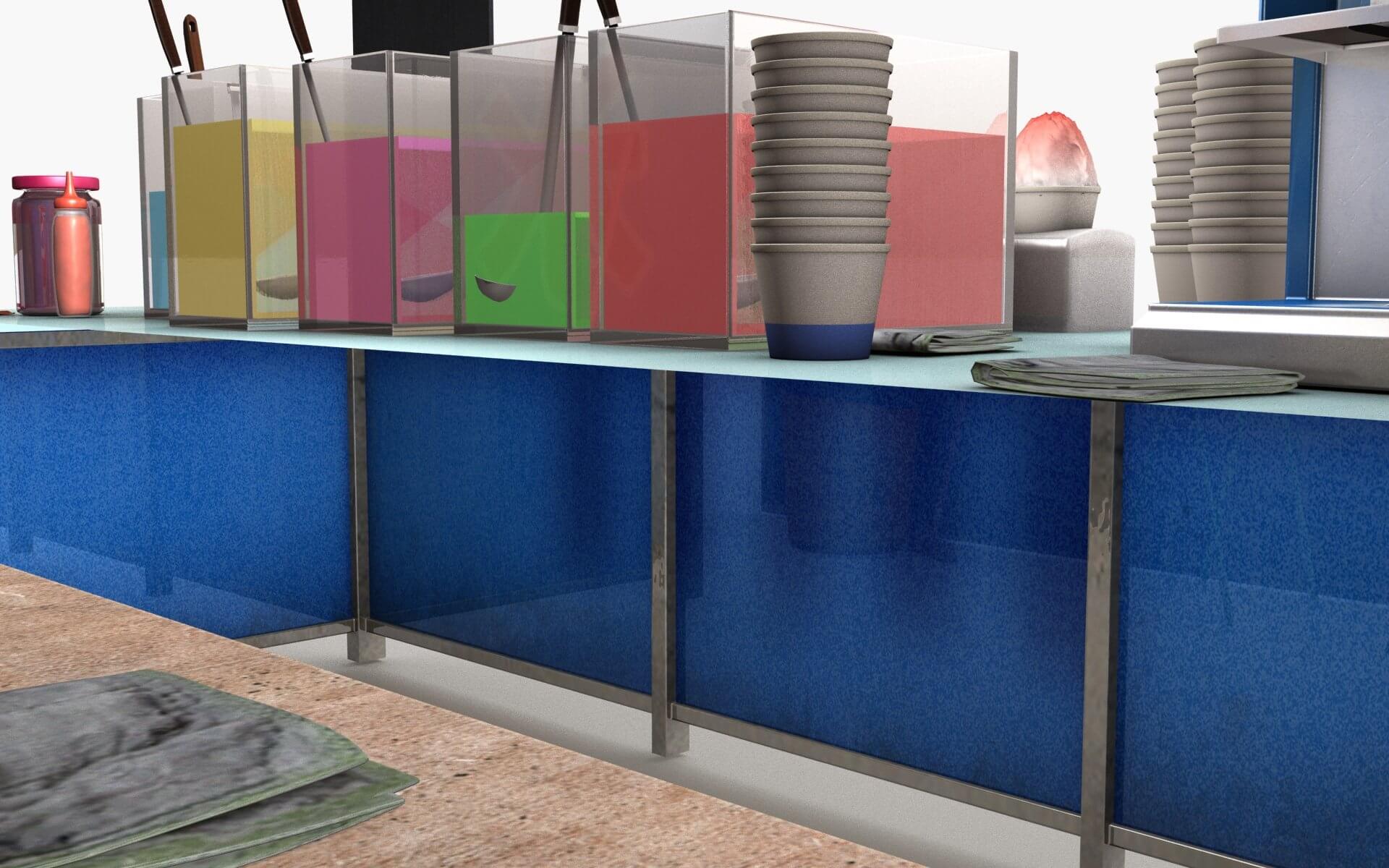 Japanese Street Stall 0003 Kakigori Stand - 3D Model by tomoplace