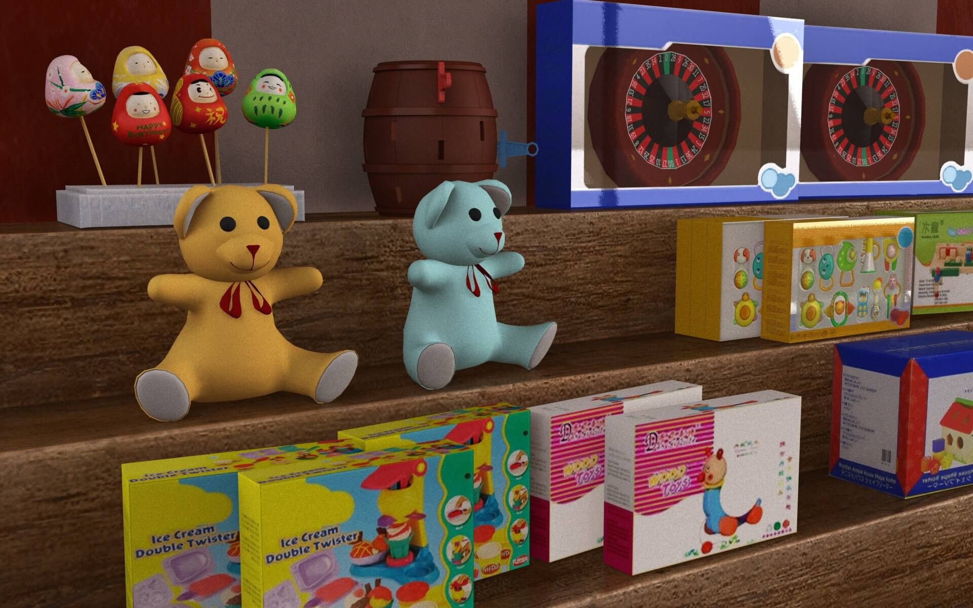 Japanese Street Stall 0008 Shateki Gun-shooting 3D Model by tomoplace