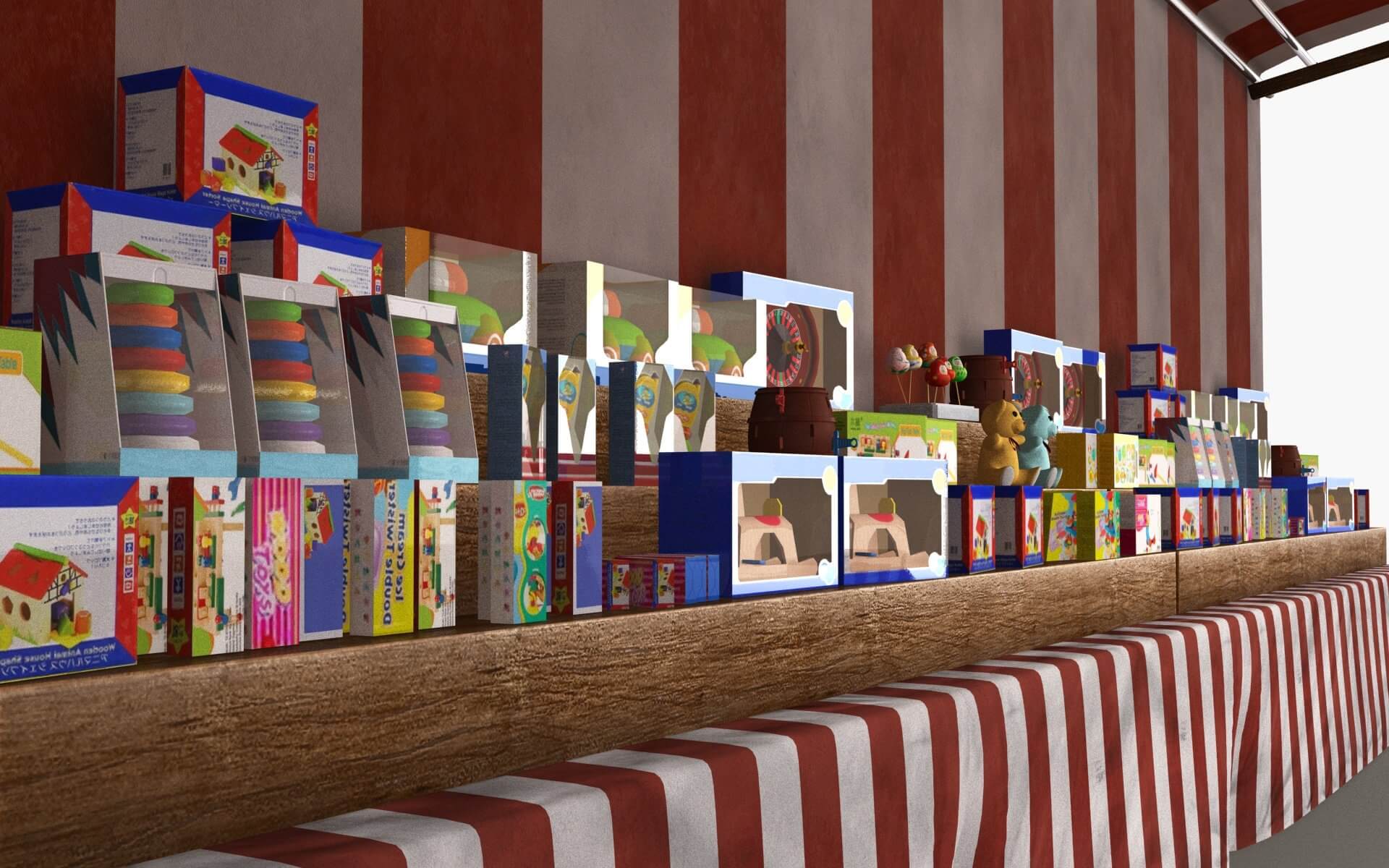 Japanese Street Stall 0008 Shateki Gun-shooting 3D Model by tomoplace