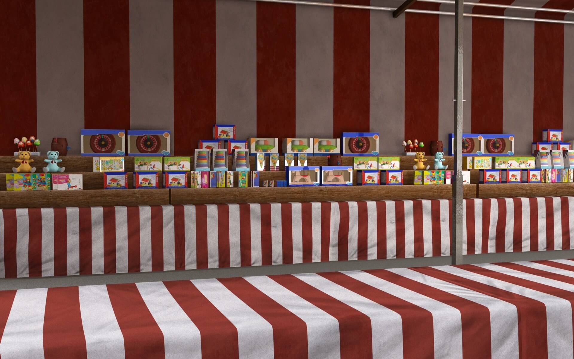 Japanese Street Stall 0008 Shateki Gun-shooting 3D Model by tomoplace