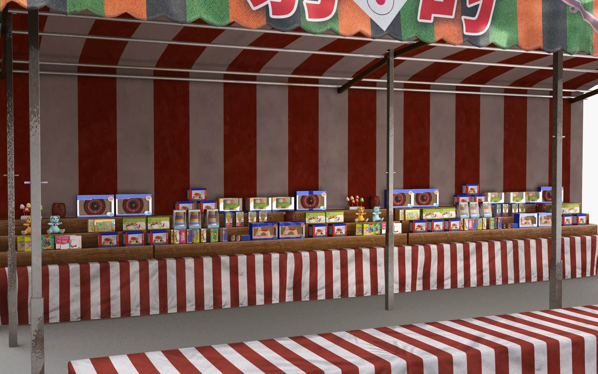 Japanese Street Stall 0008 Shateki Gun-shooting 3D Model by tomoplace