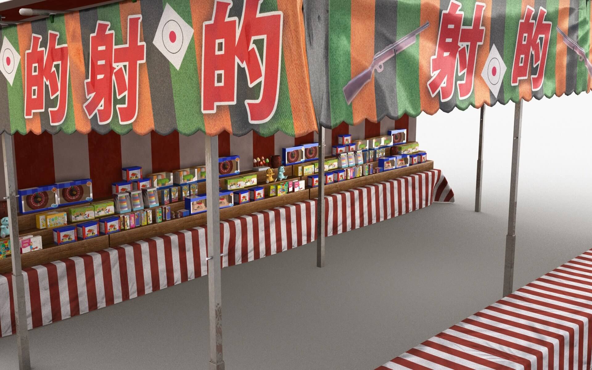 Japanese Street Stall 0008 Shateki Gun-shooting 3D Model by tomoplace