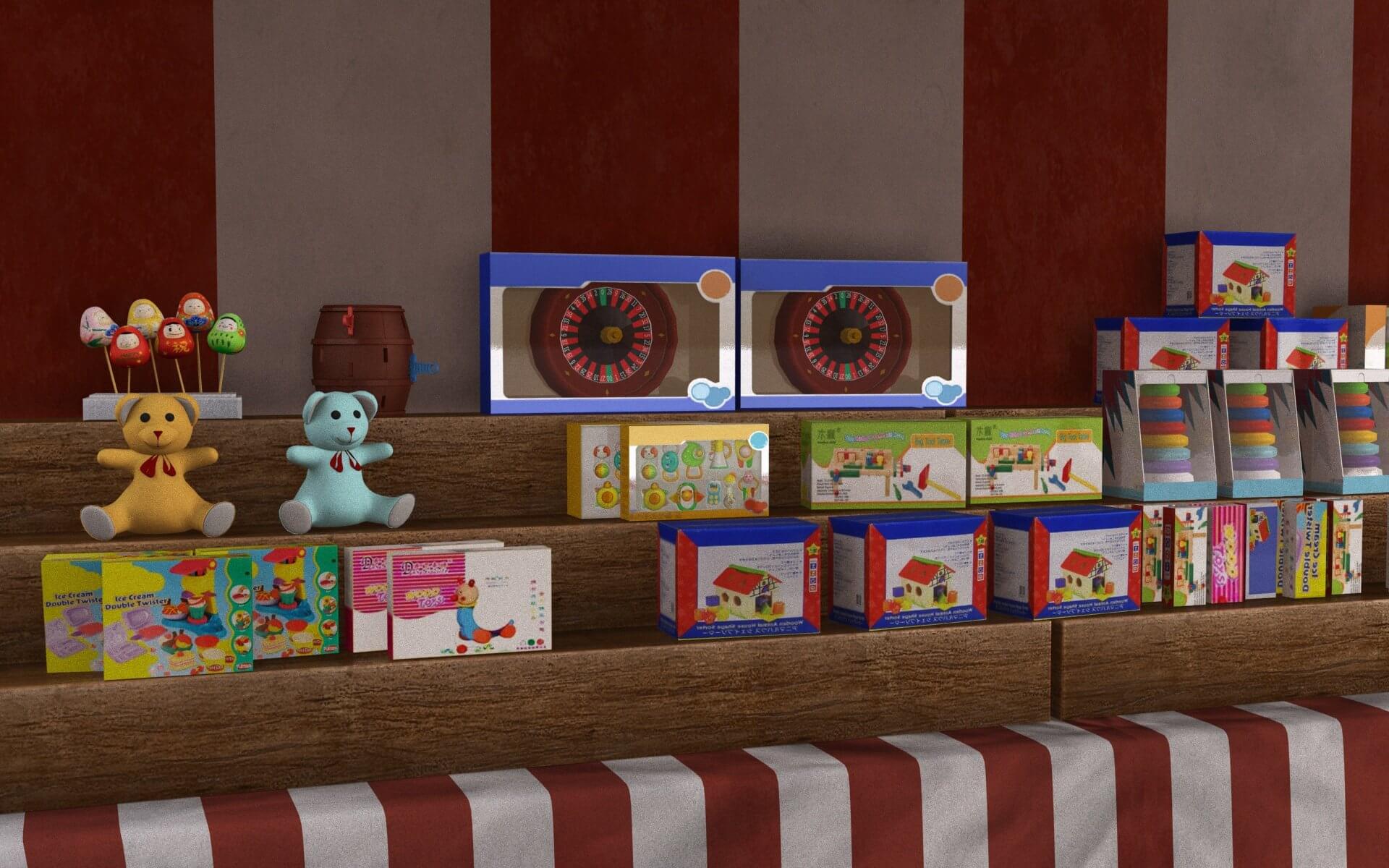 Japanese Street Stall 0008 Shateki Gun-shooting 3D Model by tomoplace