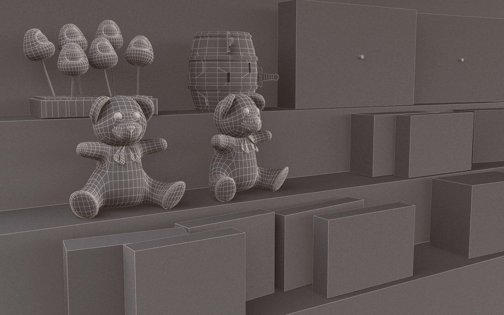 Japanese Street Stall 0008 Shateki Gun-shooting 3D Model by tomoplace