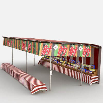 Japanese Street Stall 0008 Shateki Gun-shooting 3D Model by tomoplace