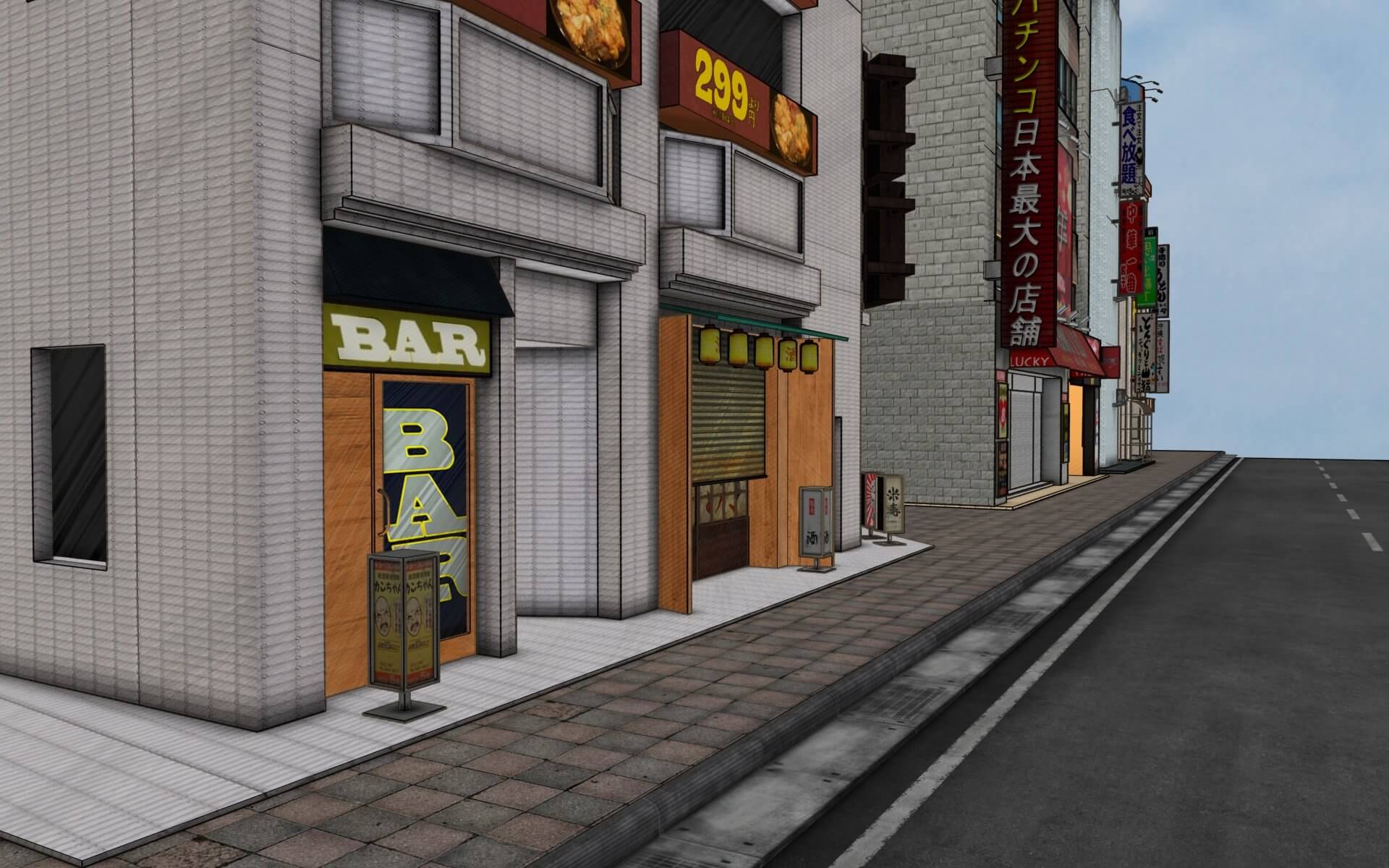 Japanese Streetscape 0007 - 3D Model by tomoplace