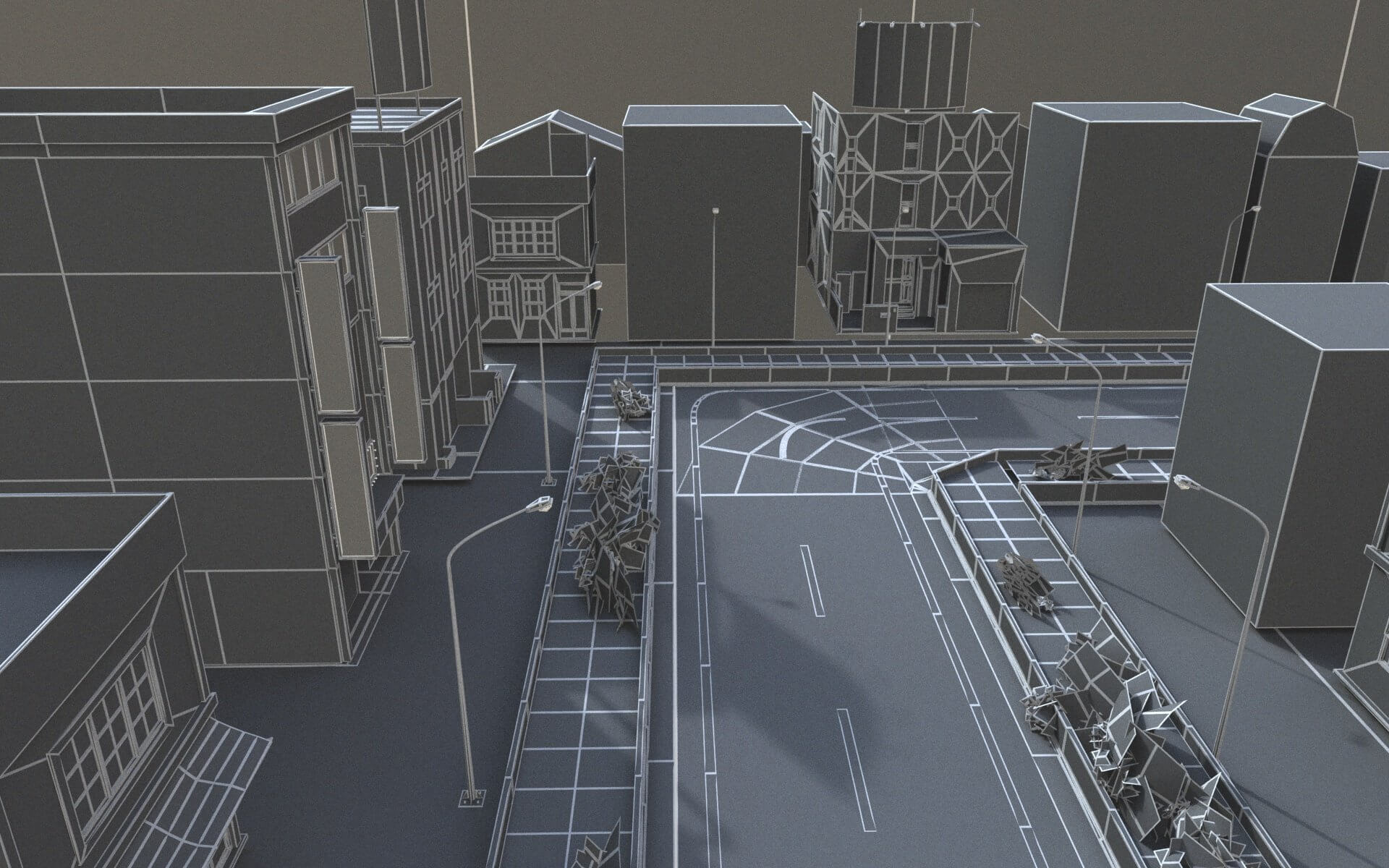 Japanese Streetscape Apartment Night - 3D Model by tomoplace