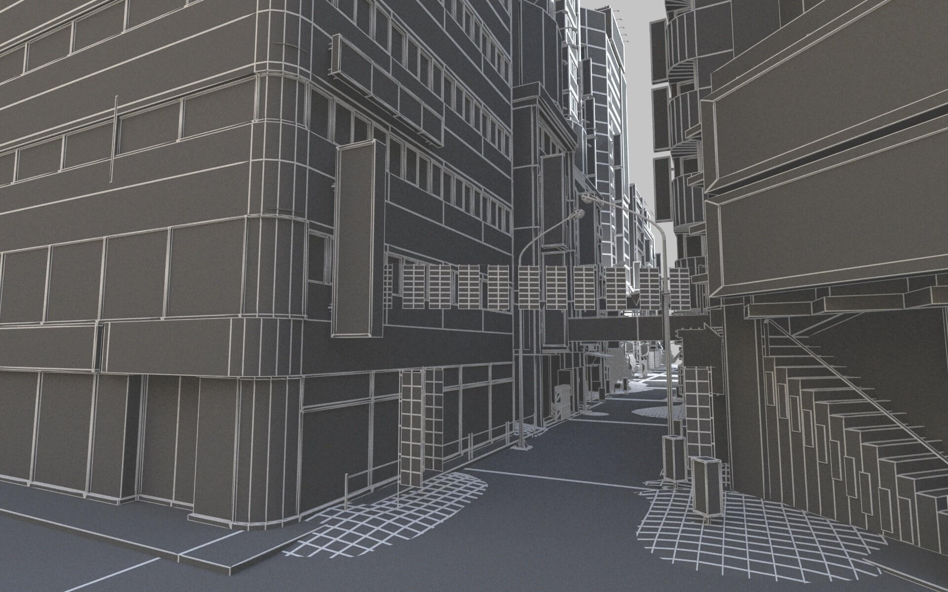 Japanese Streetscape Christmas Atmosphere - 3D Model by tomoplace