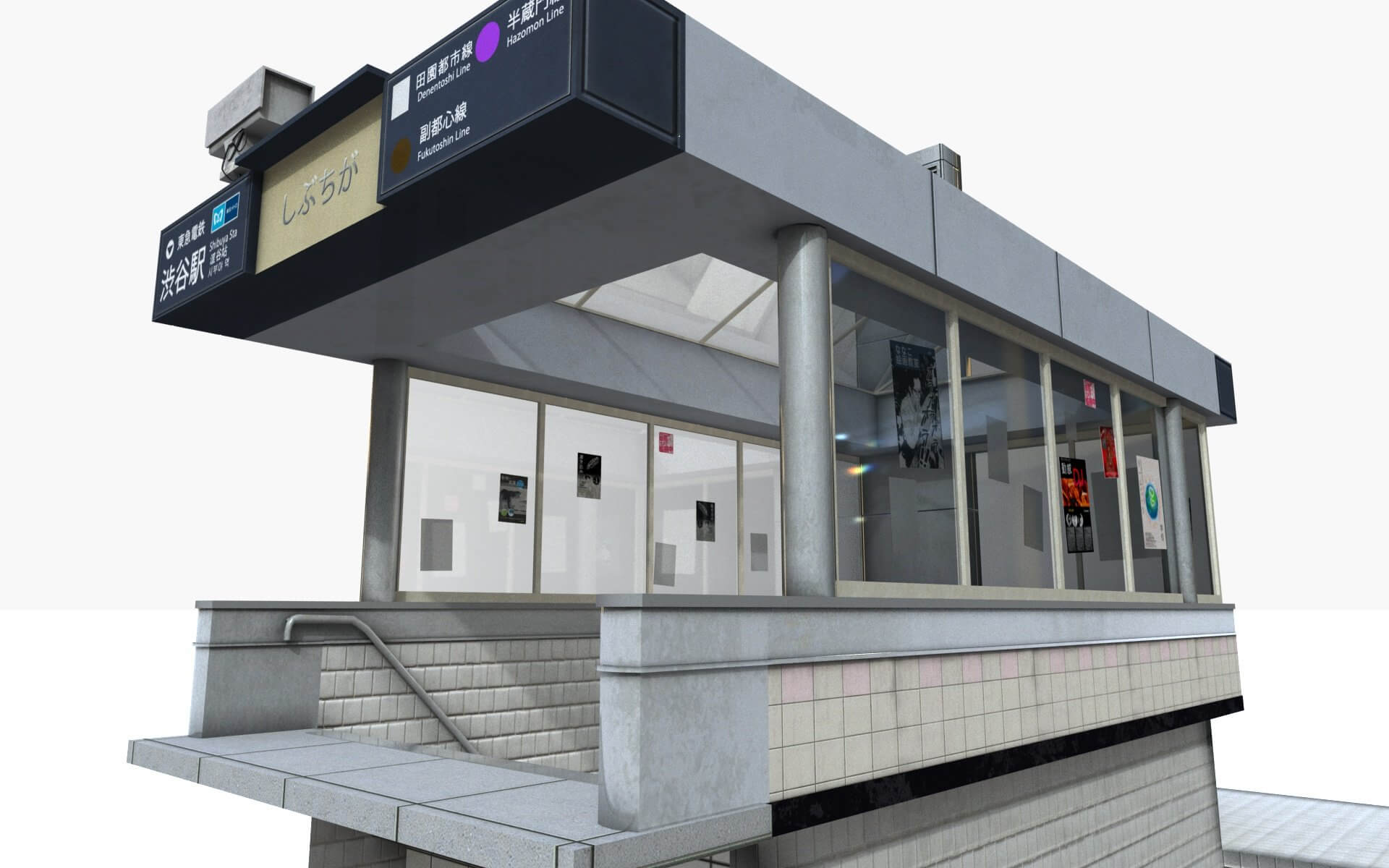 Shibuya Station Entrance - 3D Model by tomoplace