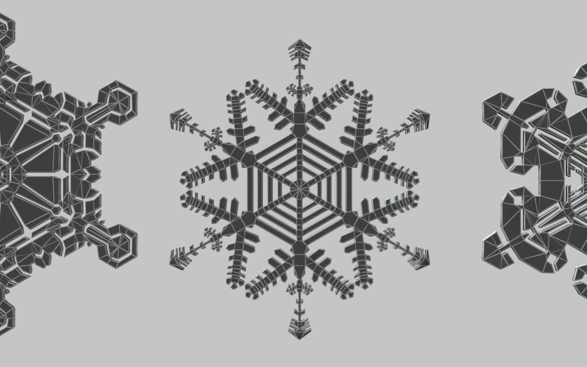 Snowflakes - 3D Model by tomoplace